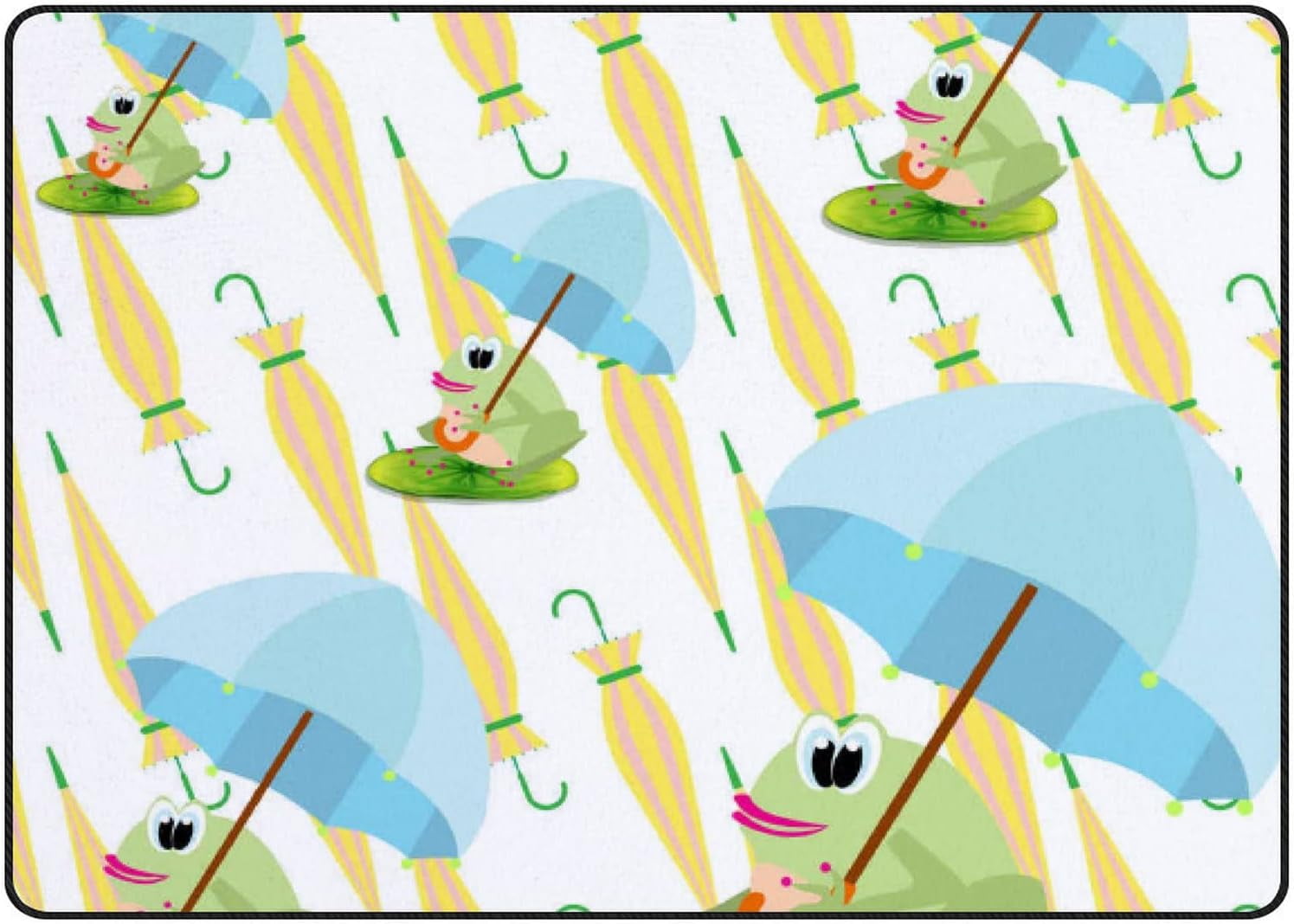 Coolnut Area Rug 60x39 inch, Cute Frogs with Umbrellas Nursery Rug ...