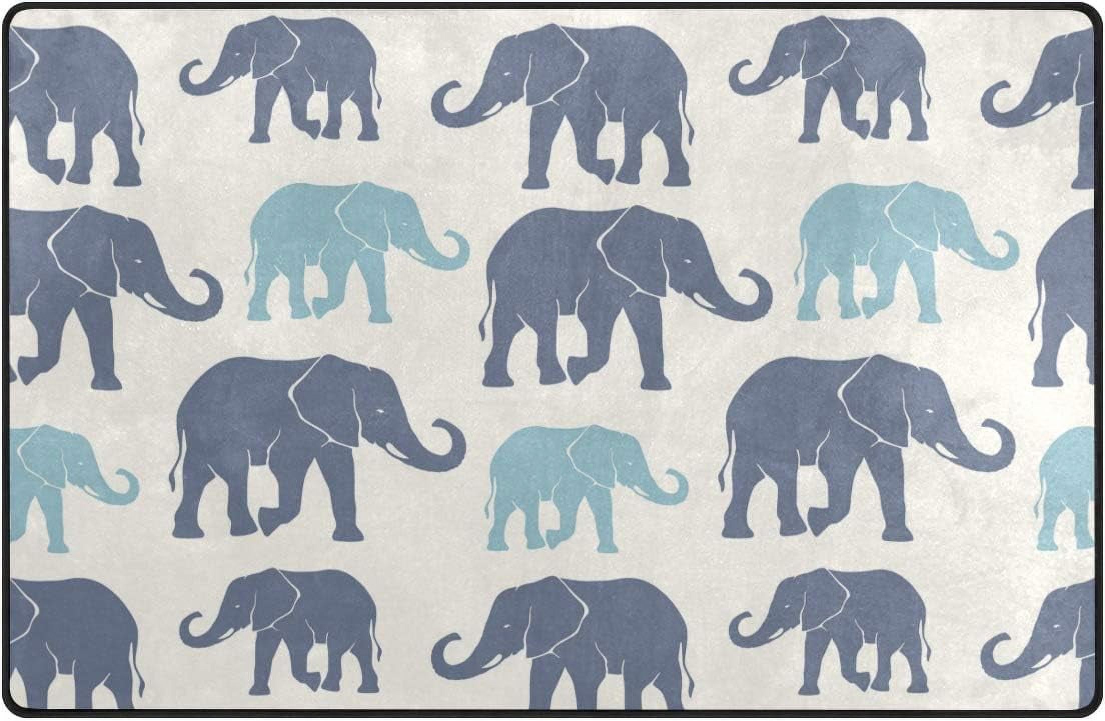 Coolnut Area Rug 60x39 inch, Carpet Elephants On White Nursery Rug ...