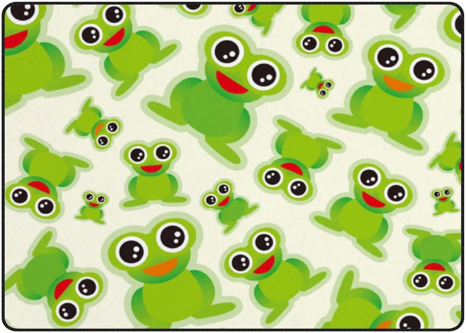 Coolnut Area Rug 60x39 inch, Green Frog with Big Eyes Nursery Rug Floor ...