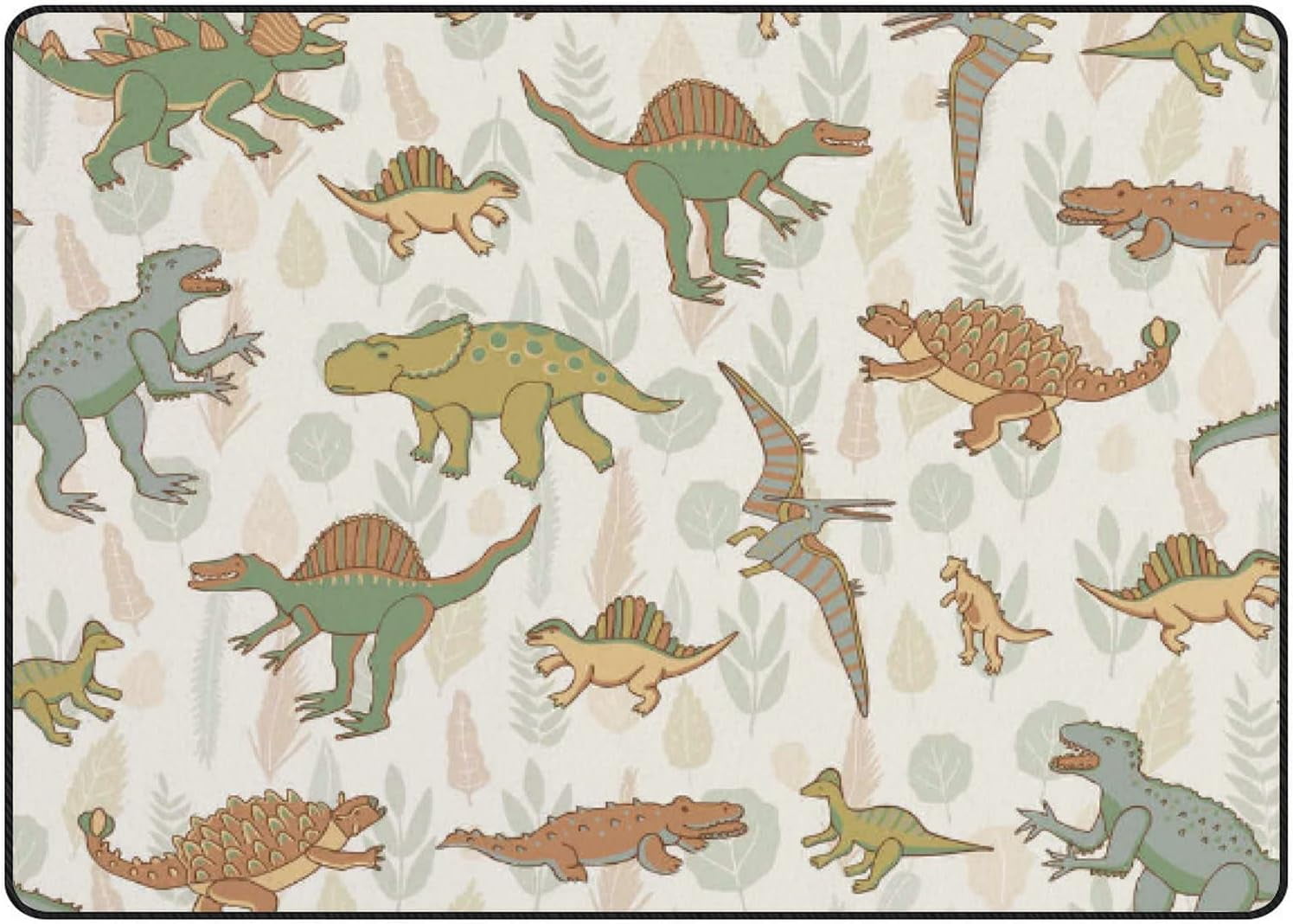 Coolnut Area Rug 60x39 inch, Retro Dinosaurs Adventure Safari Pattern ...