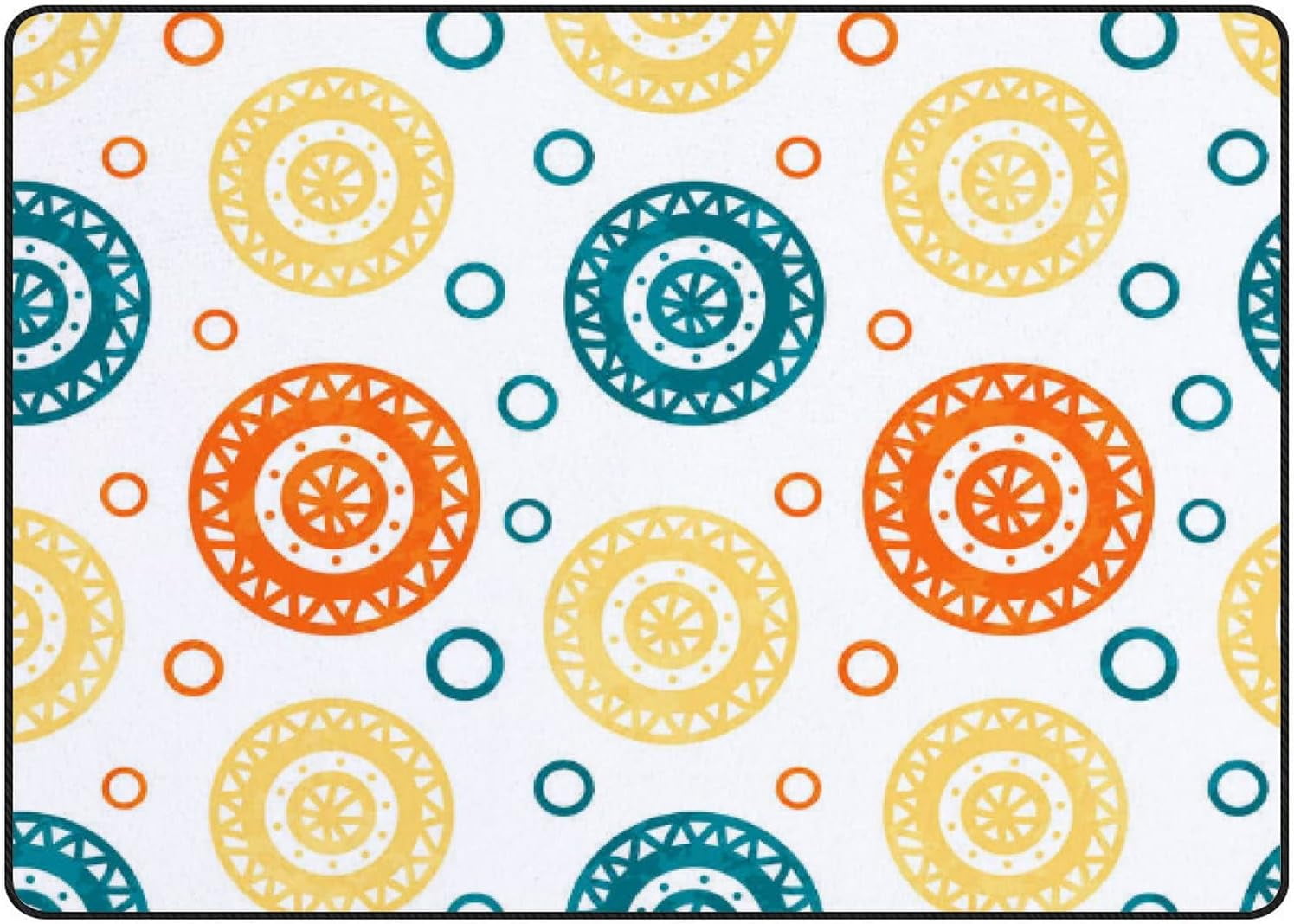 Coolnut Area Rug Circles Pattern Nursery Rug Floor Mat Kids Playing Mat ...