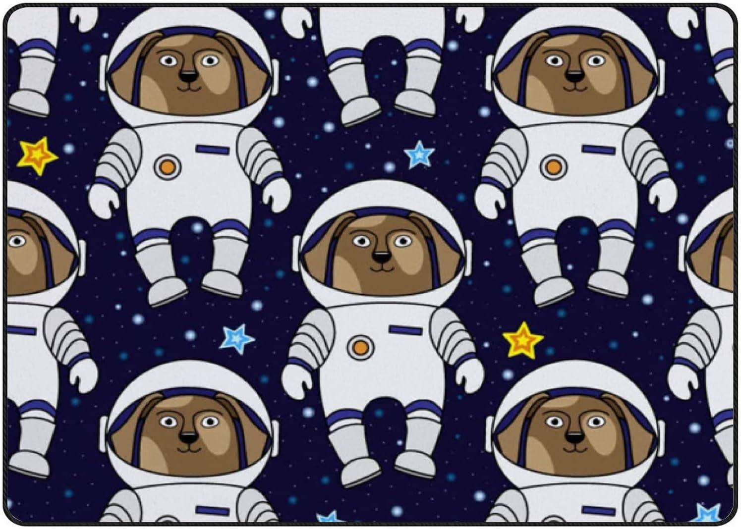 Coolnut Area Rug Dog Astronaut and Stars in Space Nursery Rug Floor Mat ...