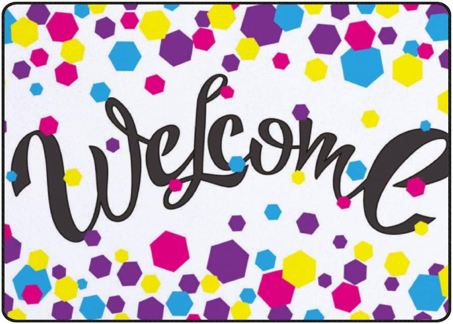 Coolnut Area Rug Welcome with Colorful Geometric Design Nursery Rug ...