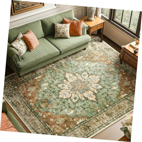Coolnut Area Rugs 2'x6' Washable, Floral Distress Print Pattern ...