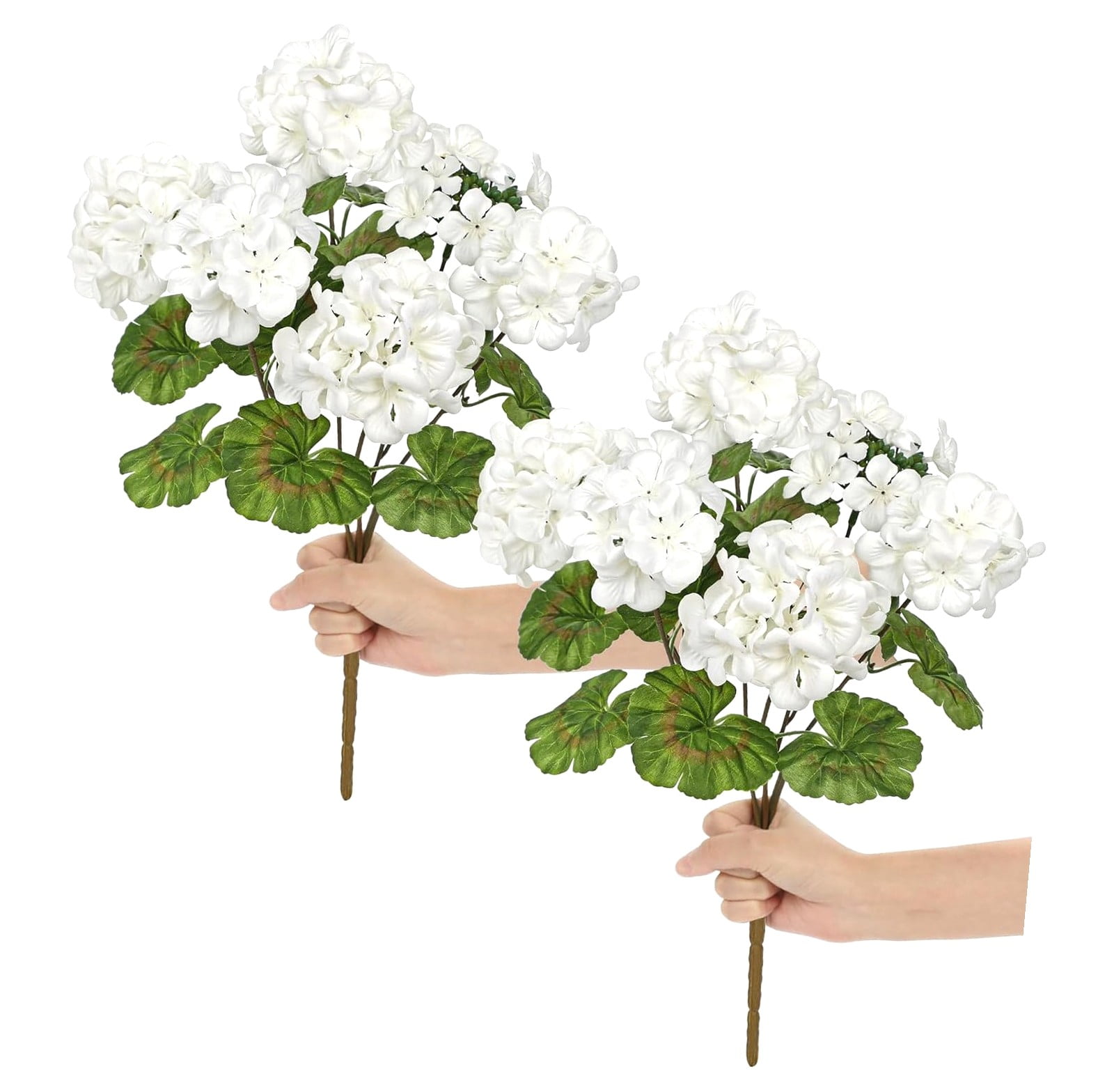 Coolnut Artificial Geraniums for Outdoors, Realistic Silk Flowers ...