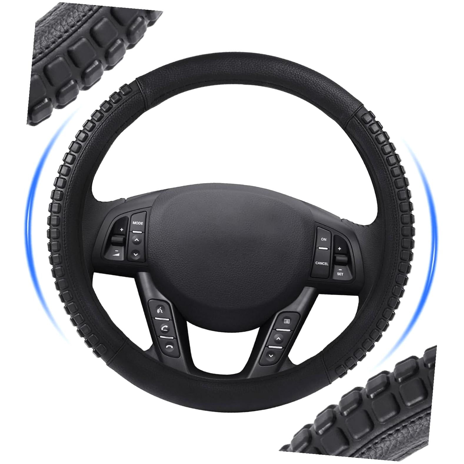 Coolnut Automotive Comfort Leather Steering Wheel Cover - 14.5-15 Inch ...