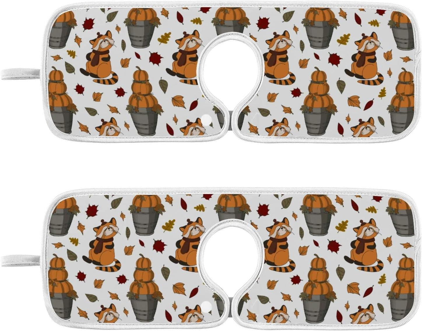 Coolnut Autumn Cute Animal Kitchen Sink Splash Guard 2 Packs Faucet ...