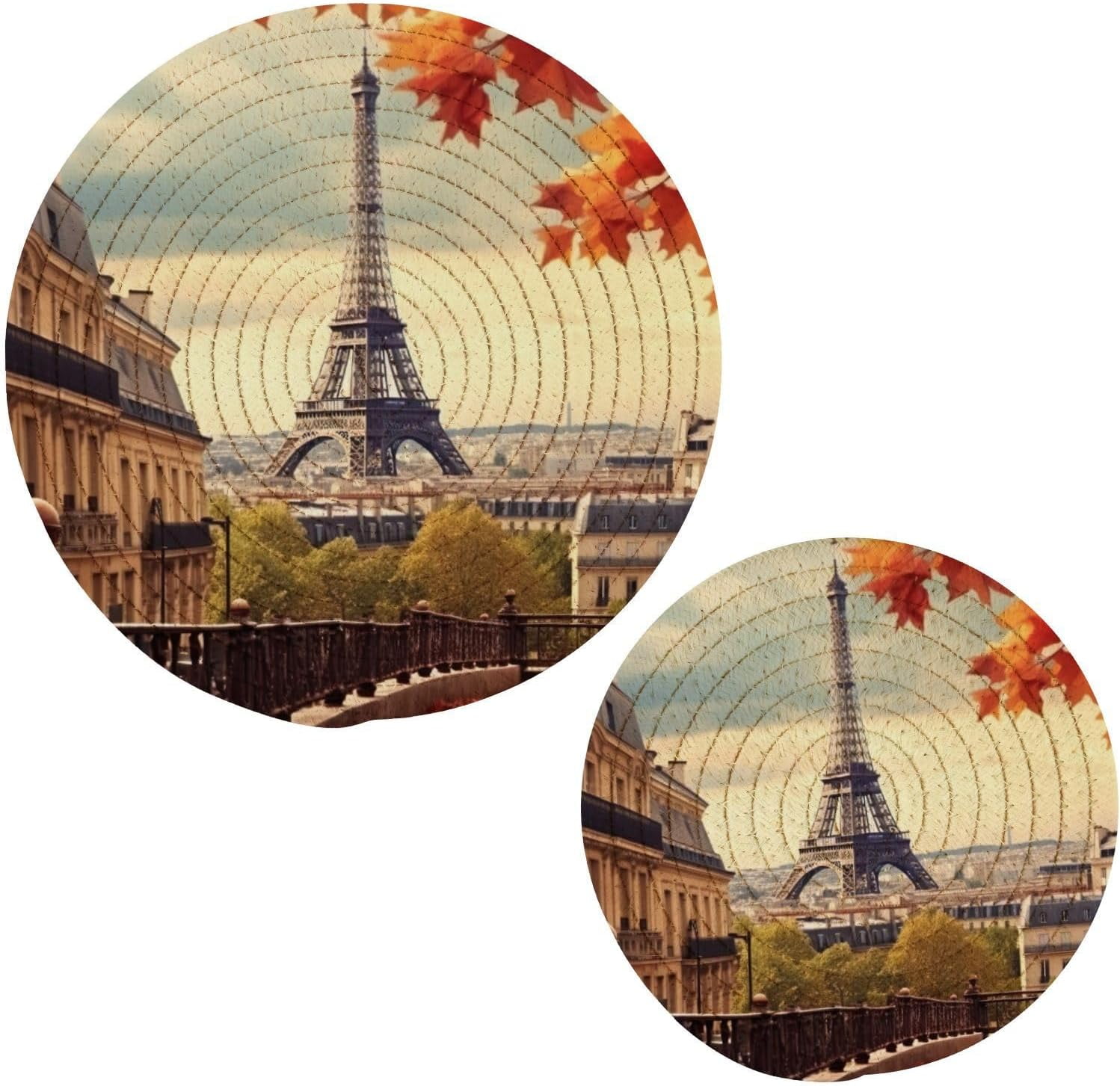 Coolnut Autumn Eiffel Tower Trivets Pot Holders Set of 2 Potholders for ...