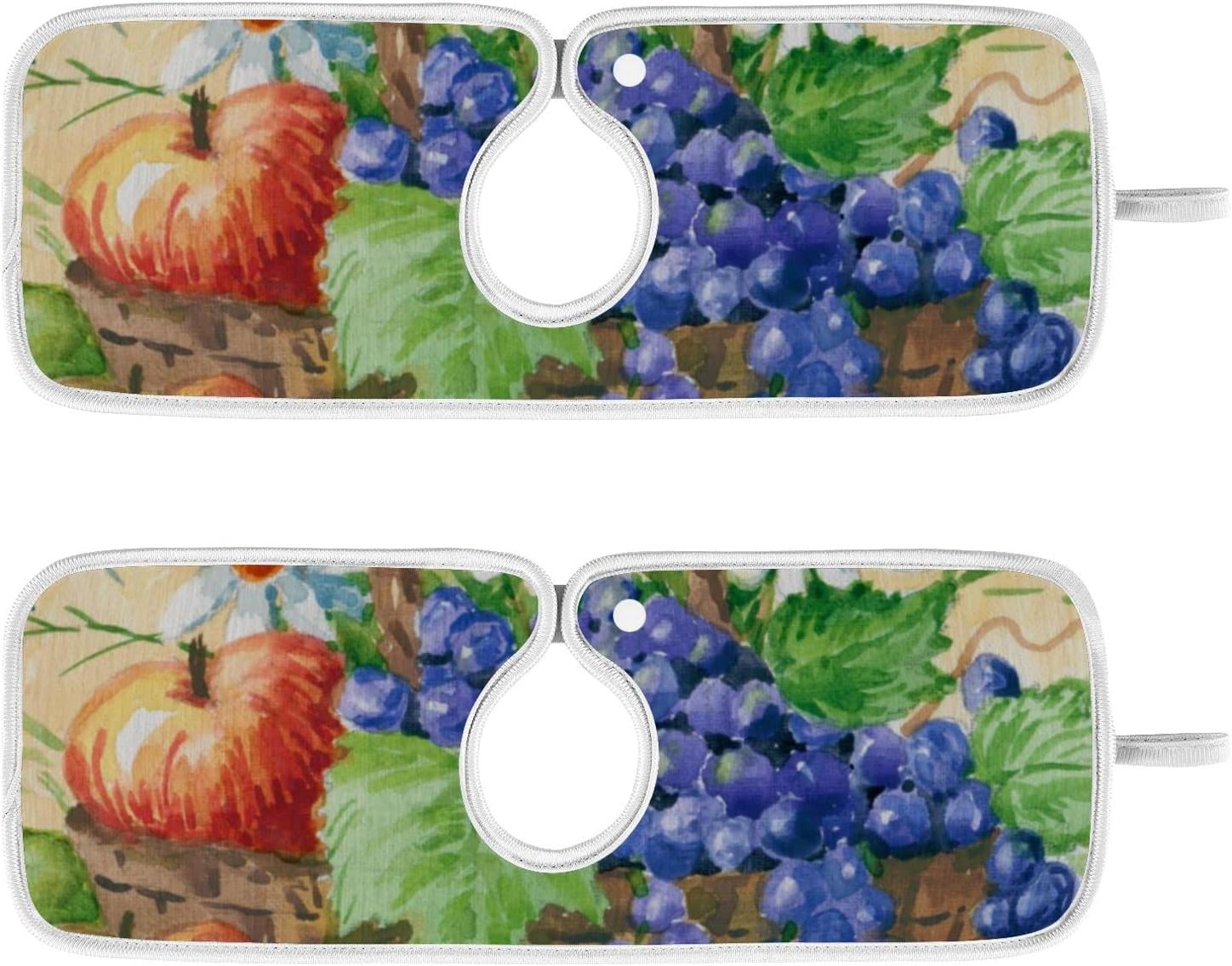 Coolnut Autumn Grapes Floral Kitchen Sink Splash Guard 2 Packs Faucet ...