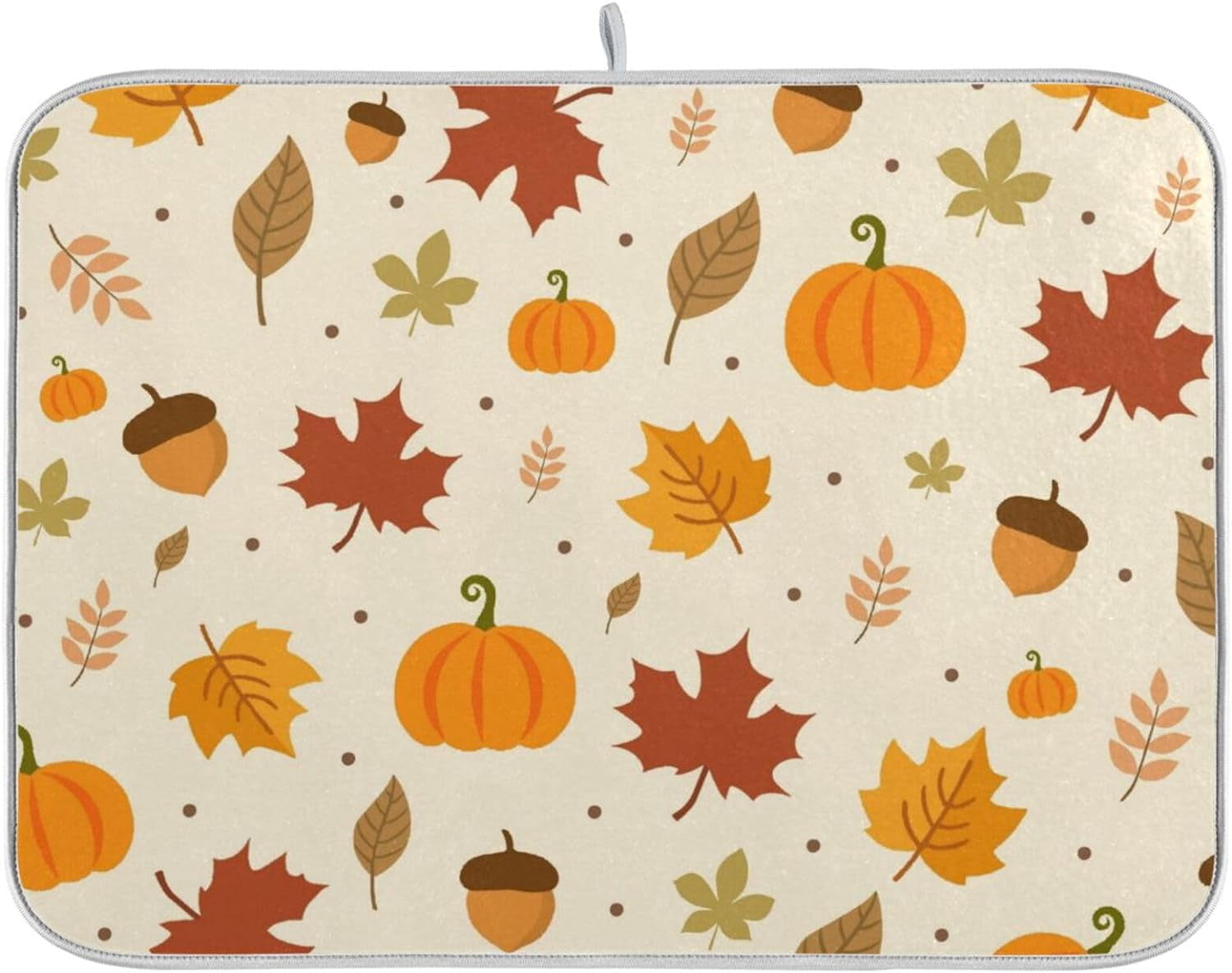 Coolnut Autumn Harvest Pumpkin Dish Drying Mat Absorbent Reversible ...