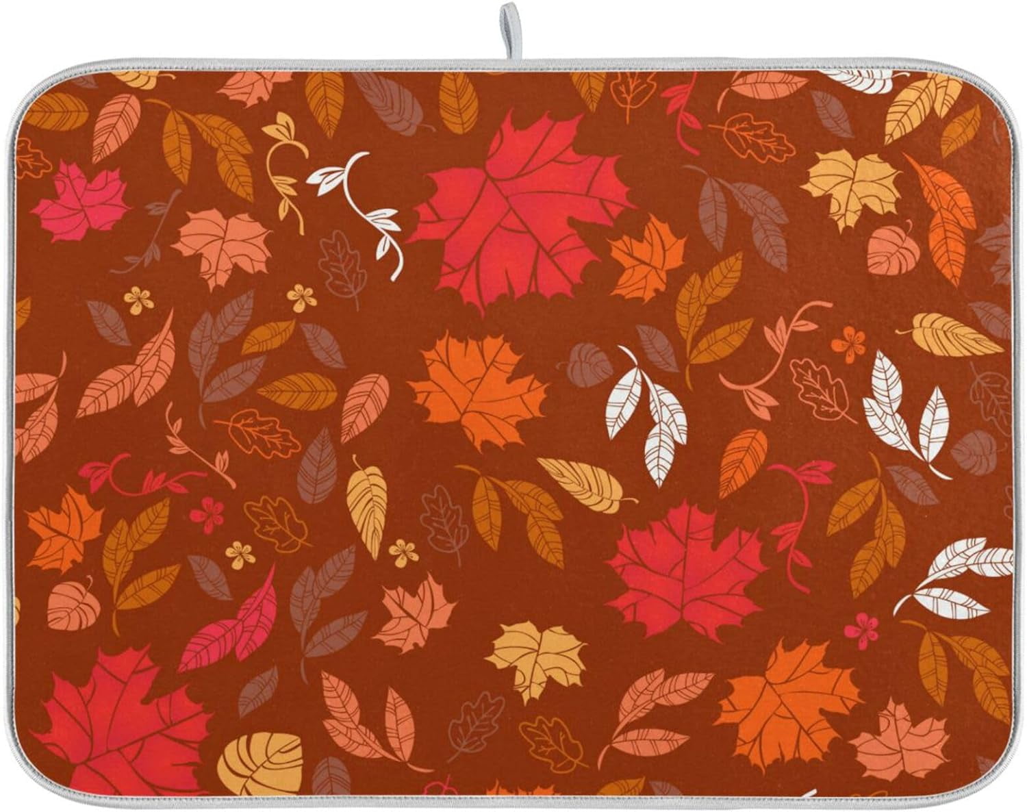 Coolnut Autumn Maple Leaf Dish Drying Mat Absorbent Reversible Drying ...