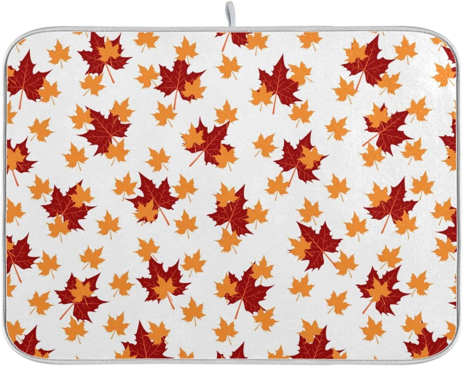 Coolnut Autumn Maple Leaf Dish Drying Mat Absorbent Reversible Drying ...