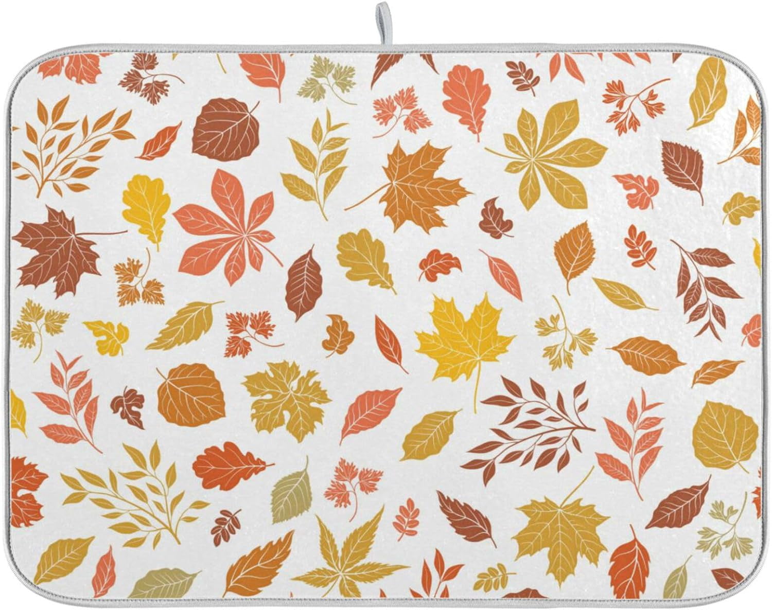 Coolnut Autumn Maple Leaf Dish Drying Mat Absorbent Reversible Drying ...