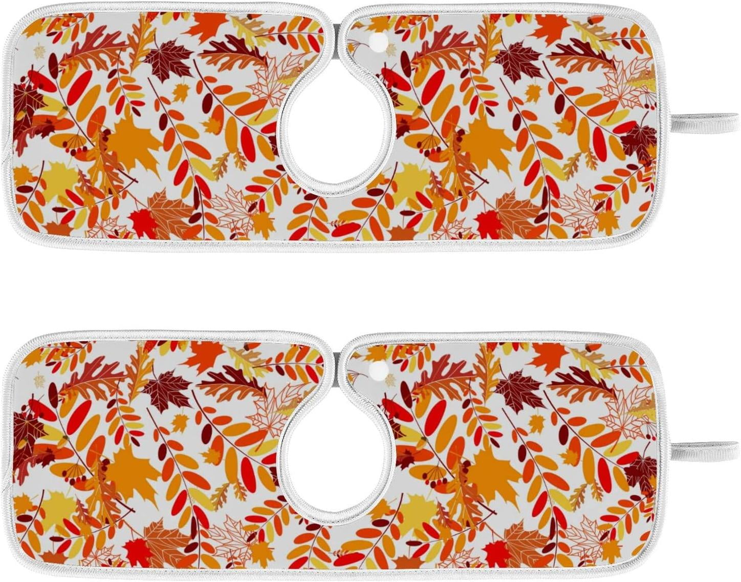 Coolnut Autumn Maple Leaves Kitchen Sink Splash Guard 2 Packs Faucet ...