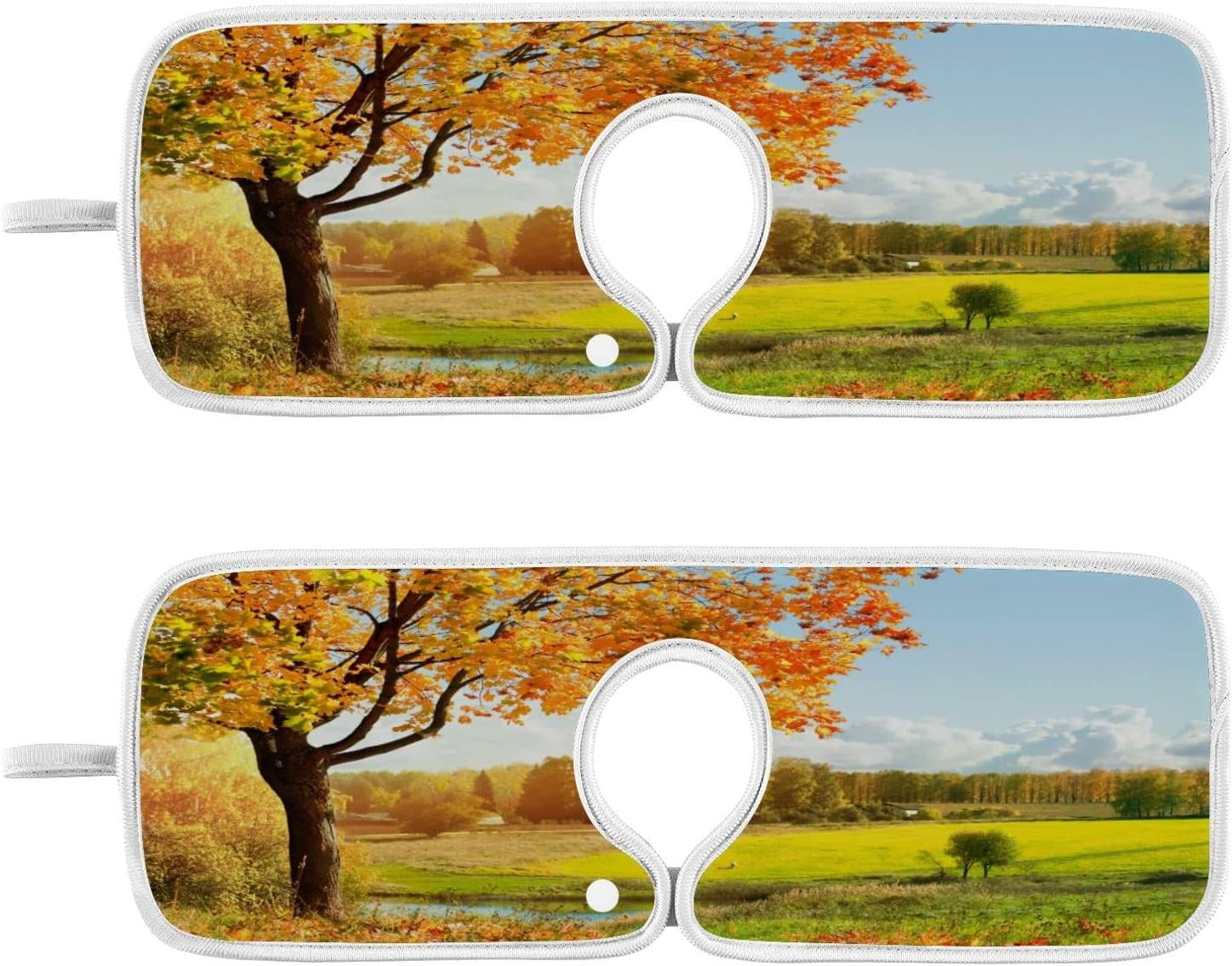 Coolnut Autumn Park Tree Sink Splash Guard for Faucet 2 Packs Faucet ...