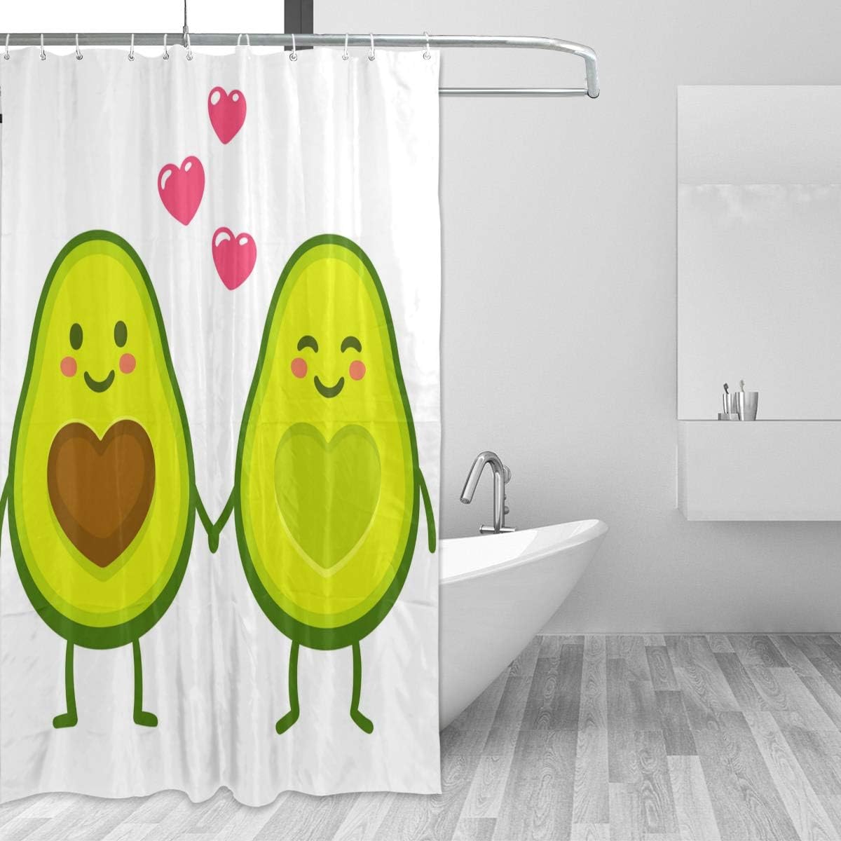 Coolnut Avocado Couple Holding Hands Bath Shower Curtain Liners 72"x72 ...