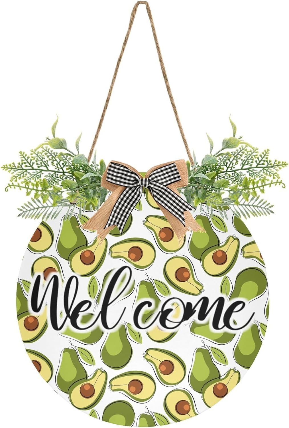 Coolnut Avocado Fruits Front Door Round, Hanging Welcome Sign, Front ...