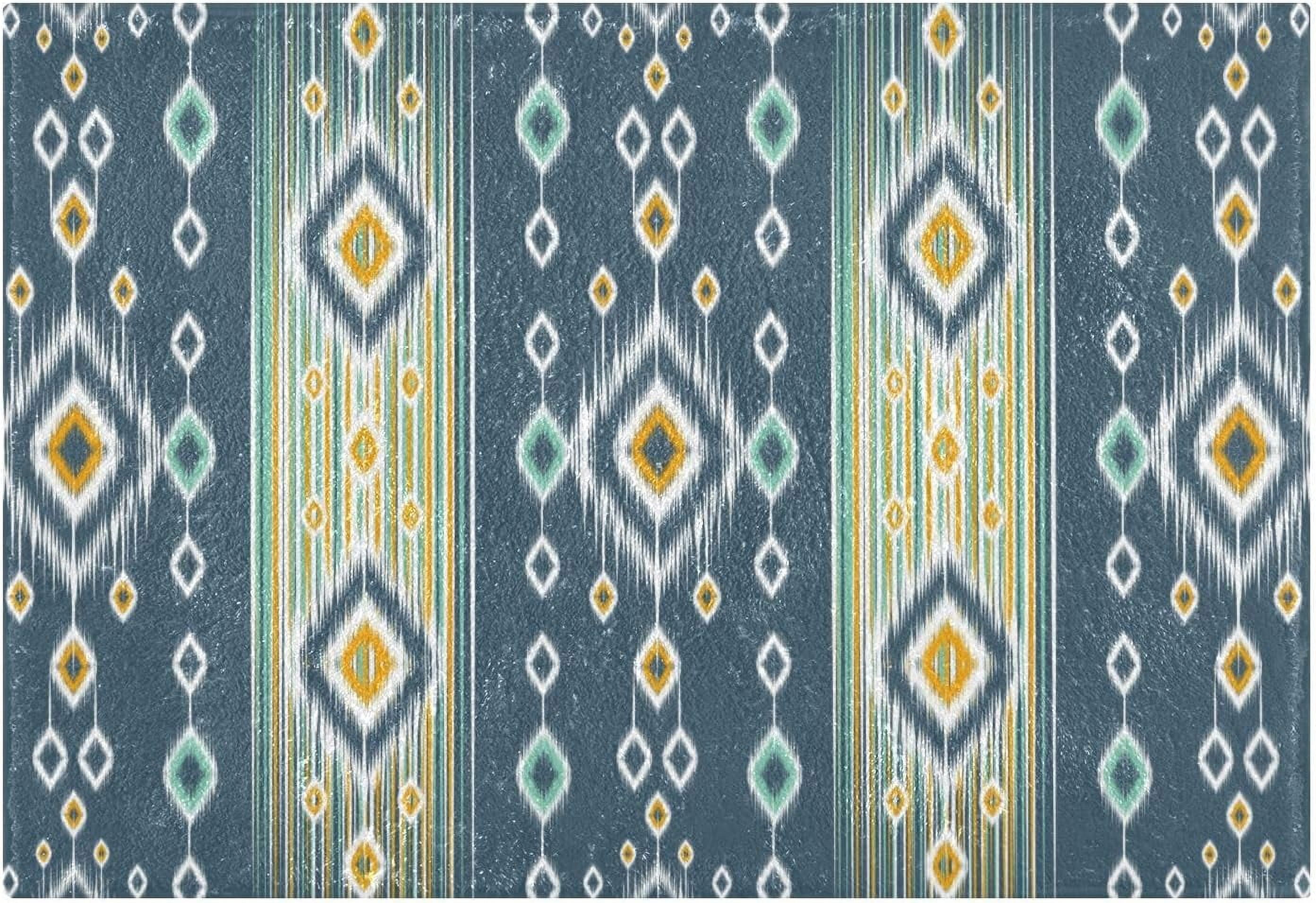 Coolnut Aztec Ikat Pattern Bathroom Rug Rectangular Bath Mat Non Slip ...