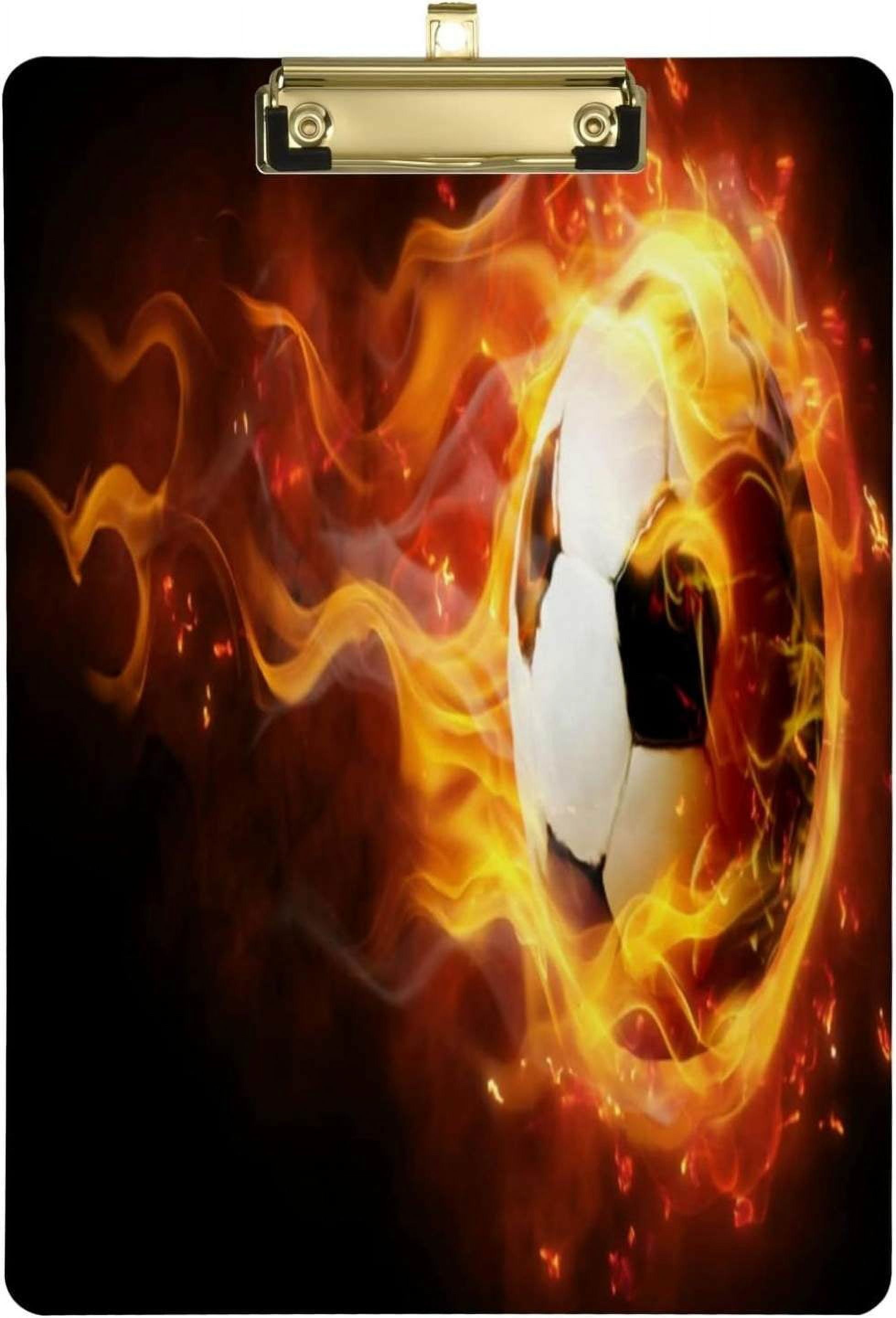 Coolnut Baseball Football Fire 12.5"x9" Clipboard, Acrylic Fashion ...