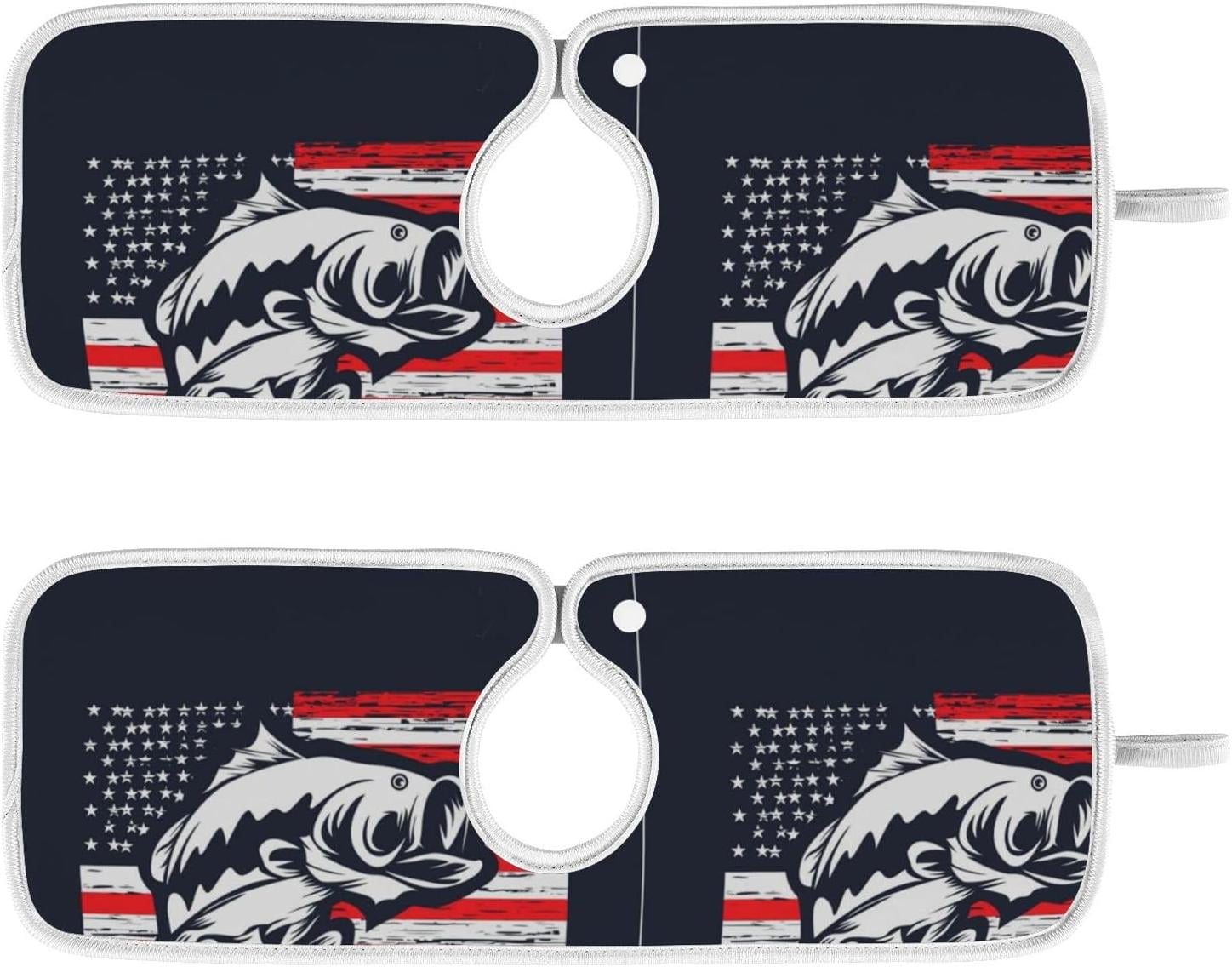 Coolnut Bass Fishing on Usa Flag 2PCS Faucet Absorbent Mat Kitchen ...