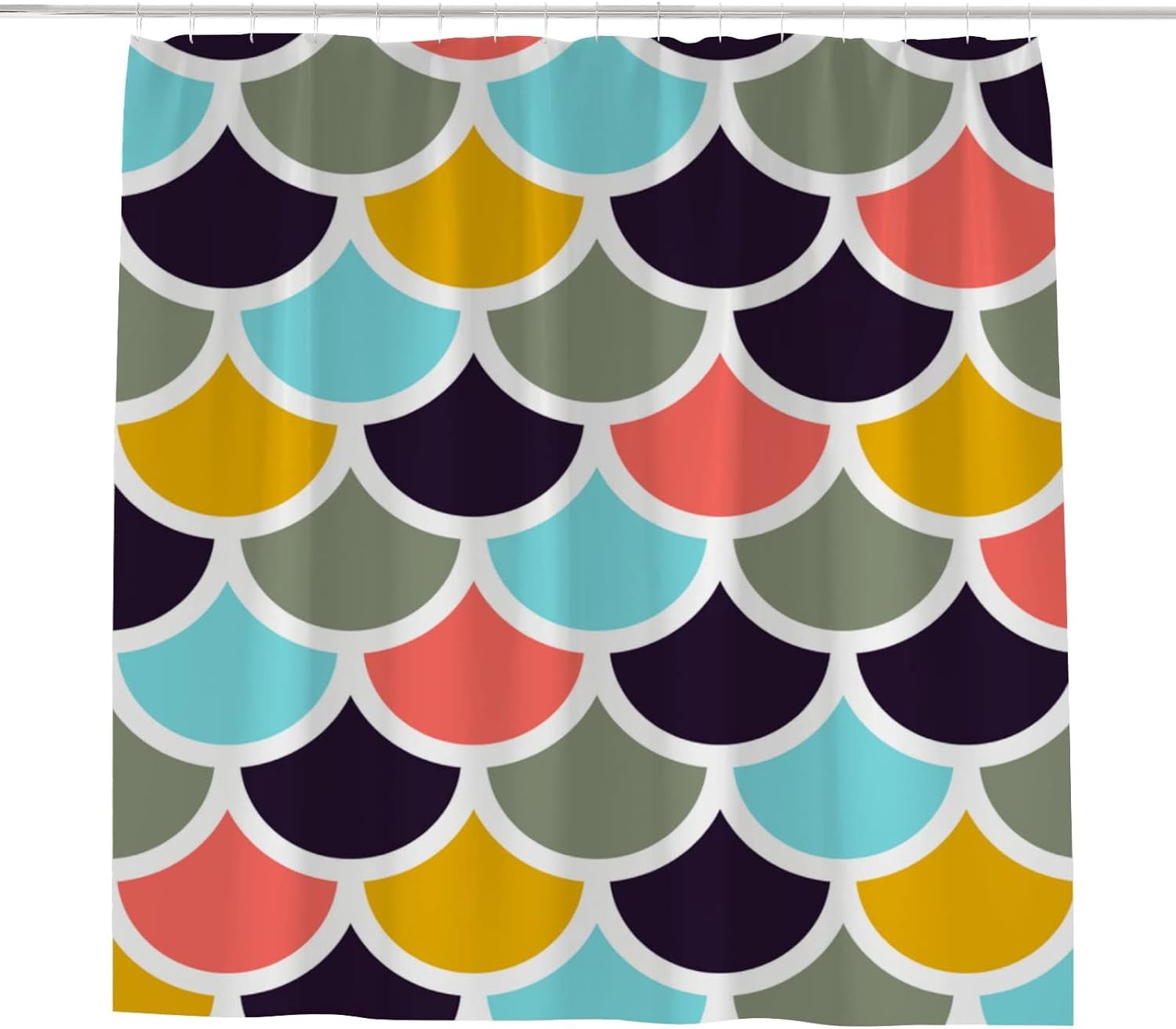 Coolnut Bath Shower Curtain Liners Colored Fish Or Mermaid Scales ...