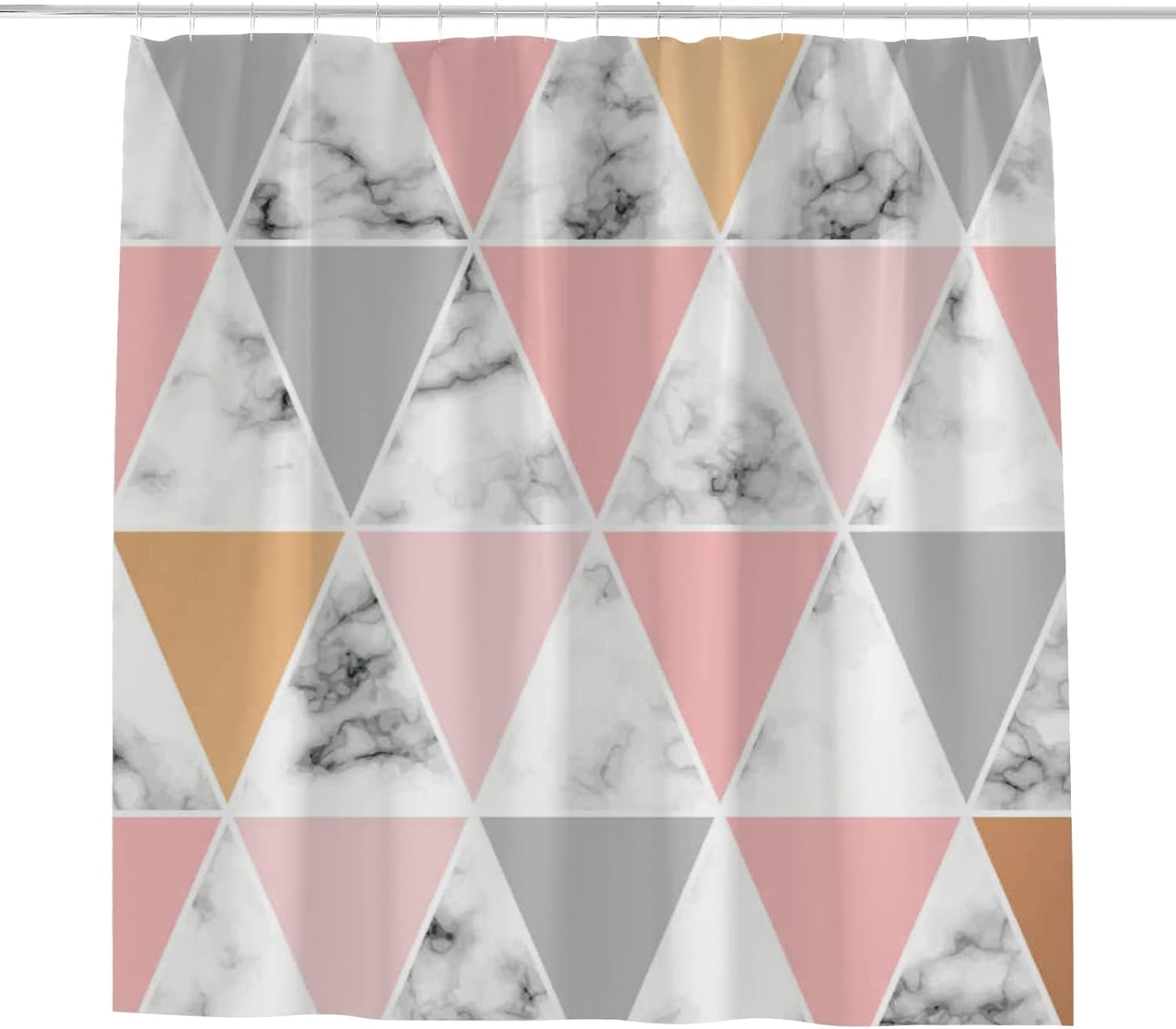 Coolnut Bath Shower Curtain Liners Marble Texture Triangles Design ...