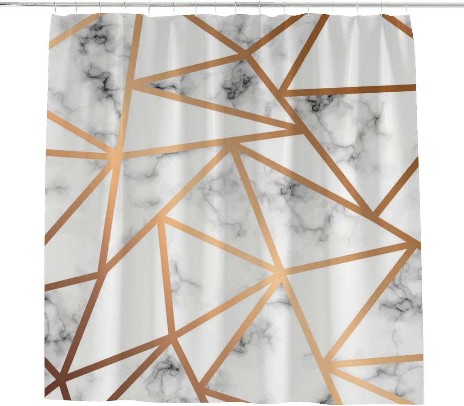 Coolnut Bath Shower Curtain Liners Marble Texture with Geometric Lines ...