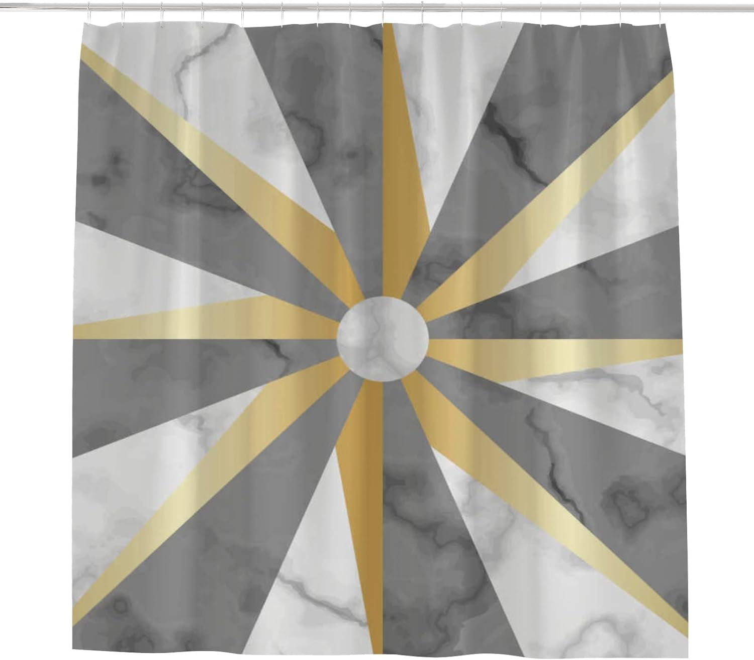 Coolnut Bath Shower Curtain Liners Marble with Gold Star Sign 66x72in ...