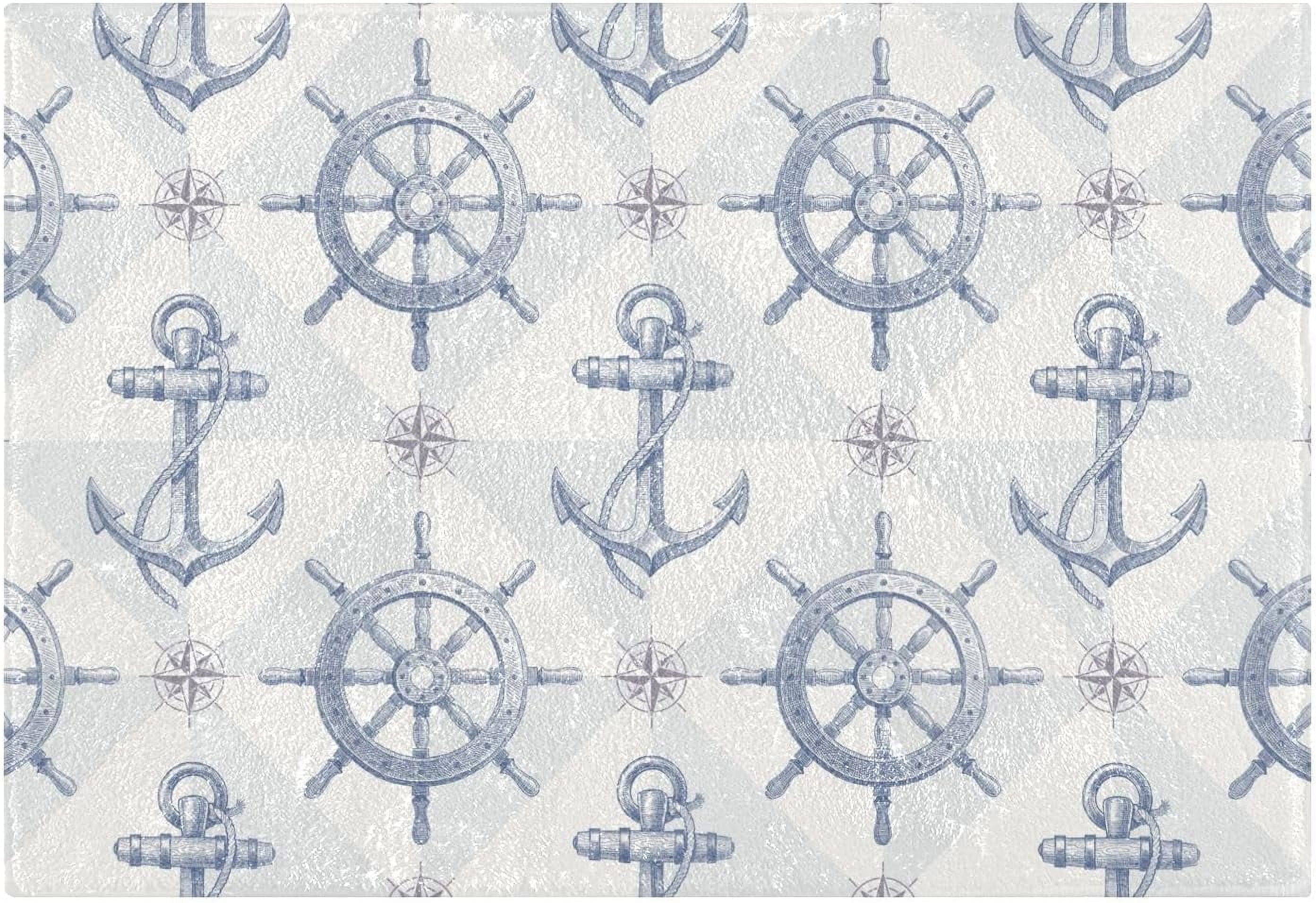 Coolnut Bathroom Rug Mat Ship Steering Wheel Anchor Bath Mat Super Soft ...