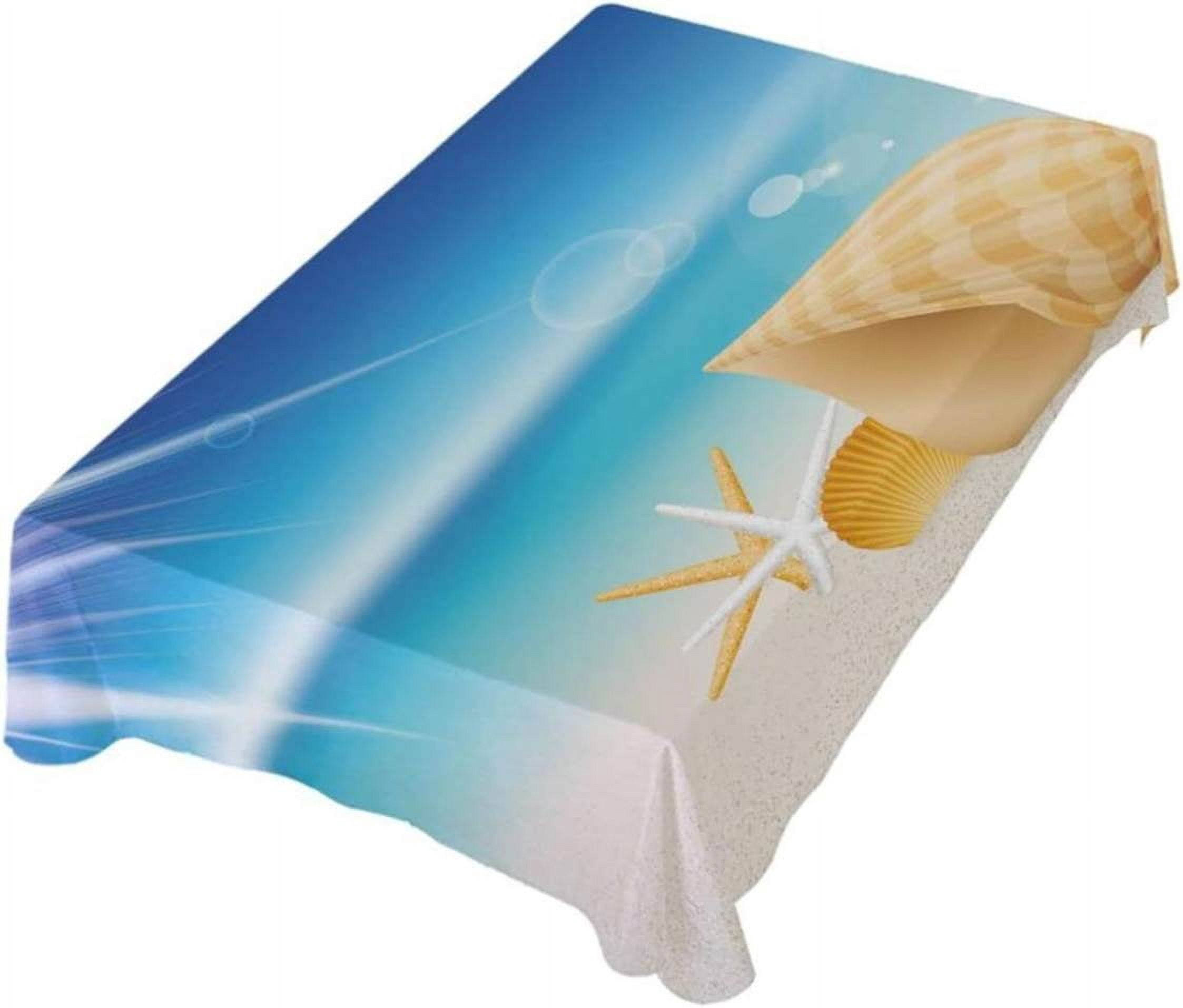 Coolnut Beach Conch Starfish Rectangle Tablecloth,Dinner Table Cover ...