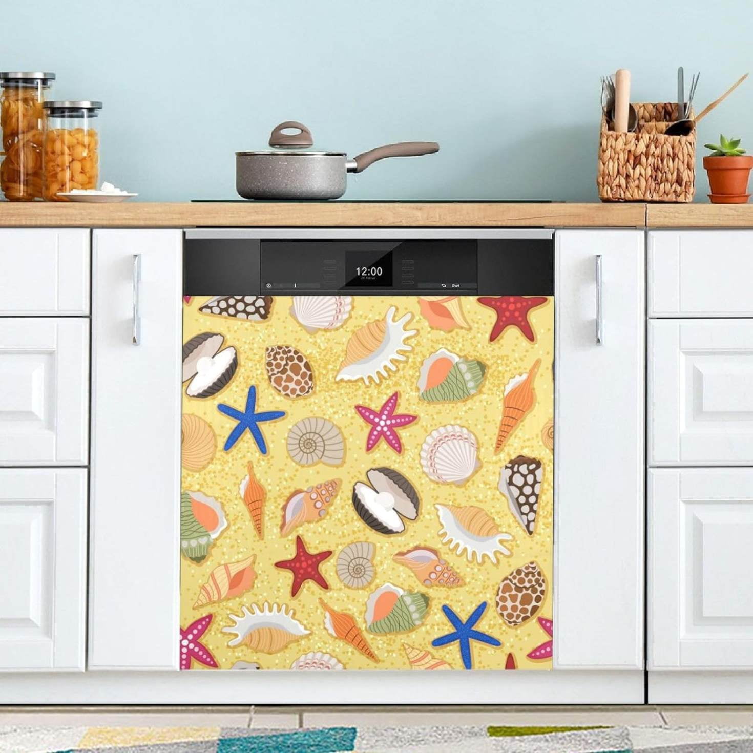 Coolnut Beach Sand and Shells Dishwasher Magnet Cover for The Front ...