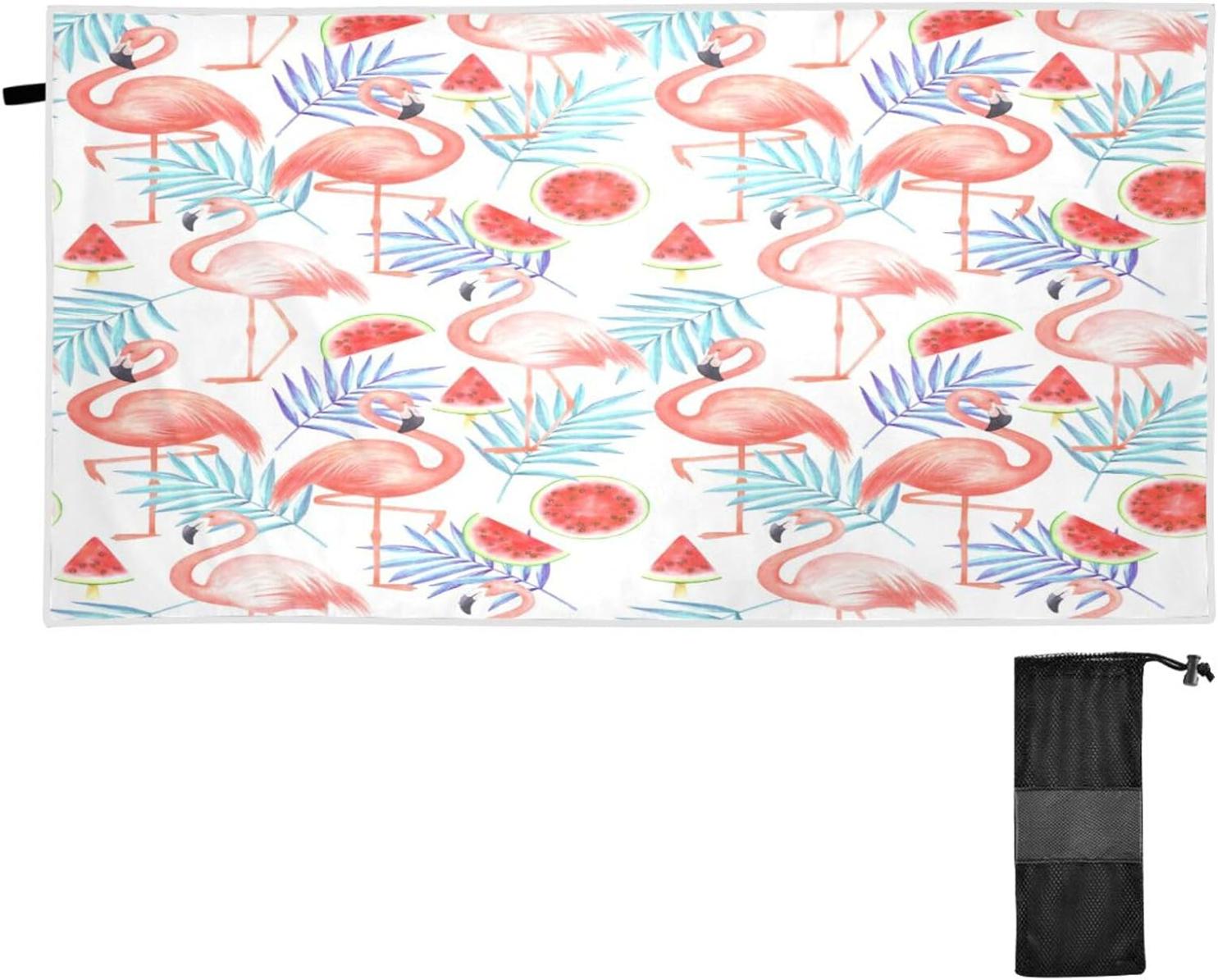 Coolnut Beach Towels Flamingo Palm Leaves Watermelon Camping Towels ...