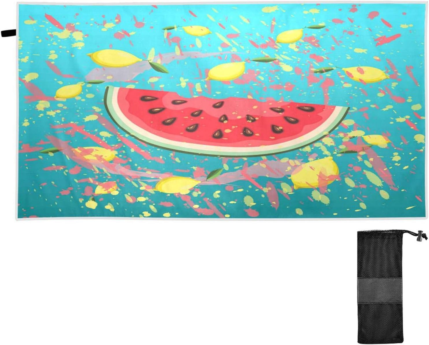 Coolnut Beach Towels Lemon Watermelon Camping Towels Summer Fruits Sand ...
