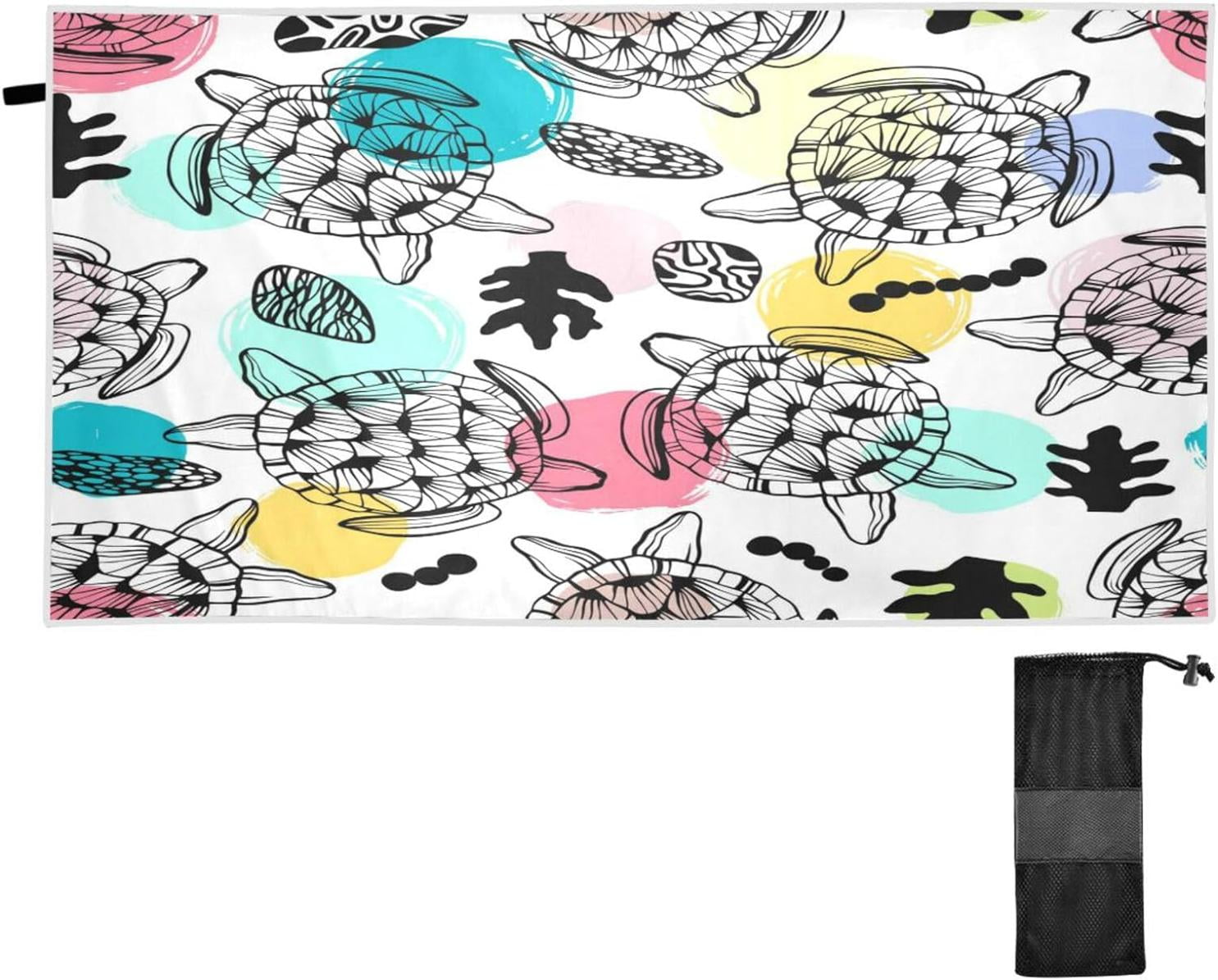 Coolnut Beach Towels Sea Turtles Cartoon Camping Towels Sand Free Beach ...