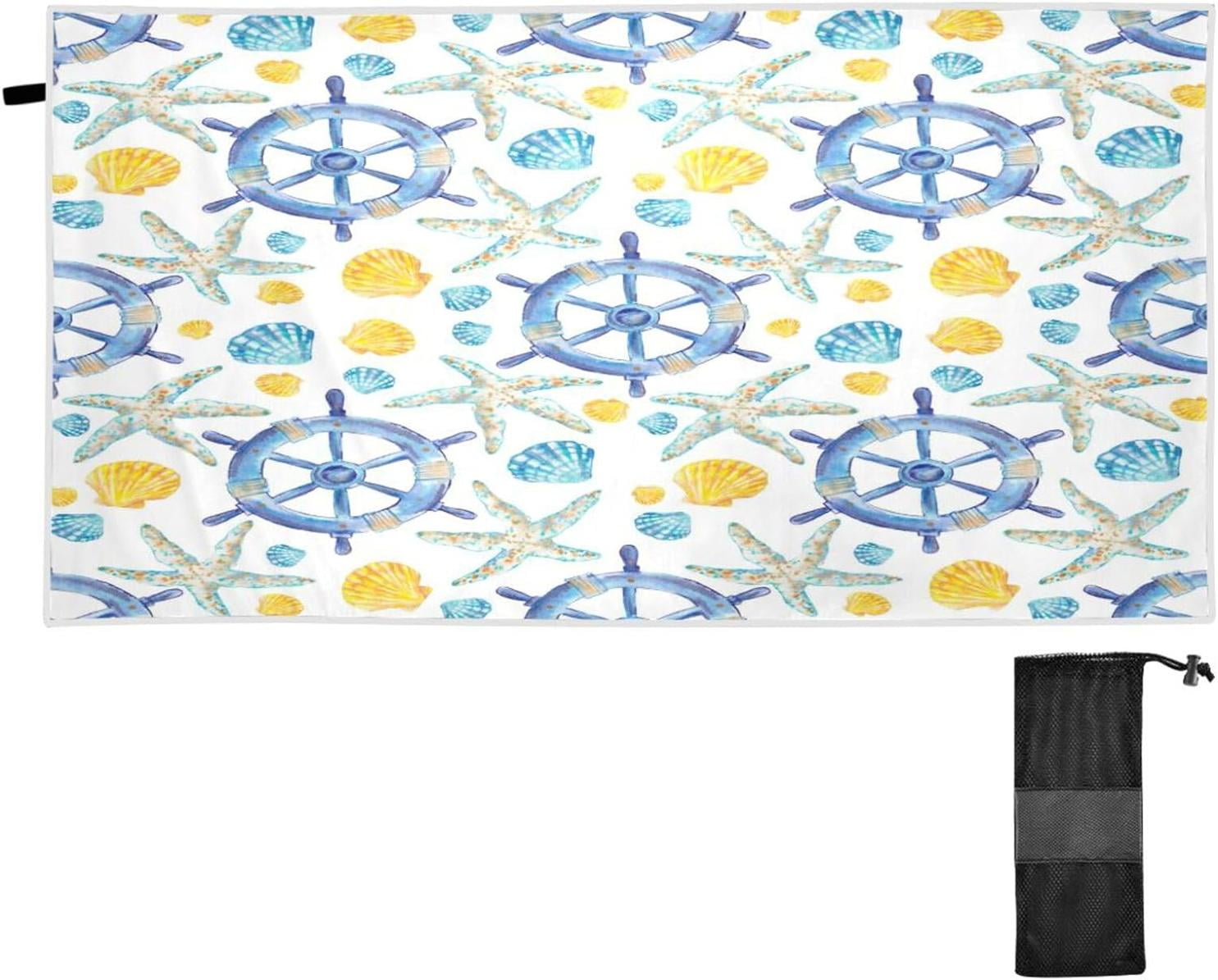 Coolnut Beach Towels Starfish Shells Camping Towels Steering Wheel Sand ...