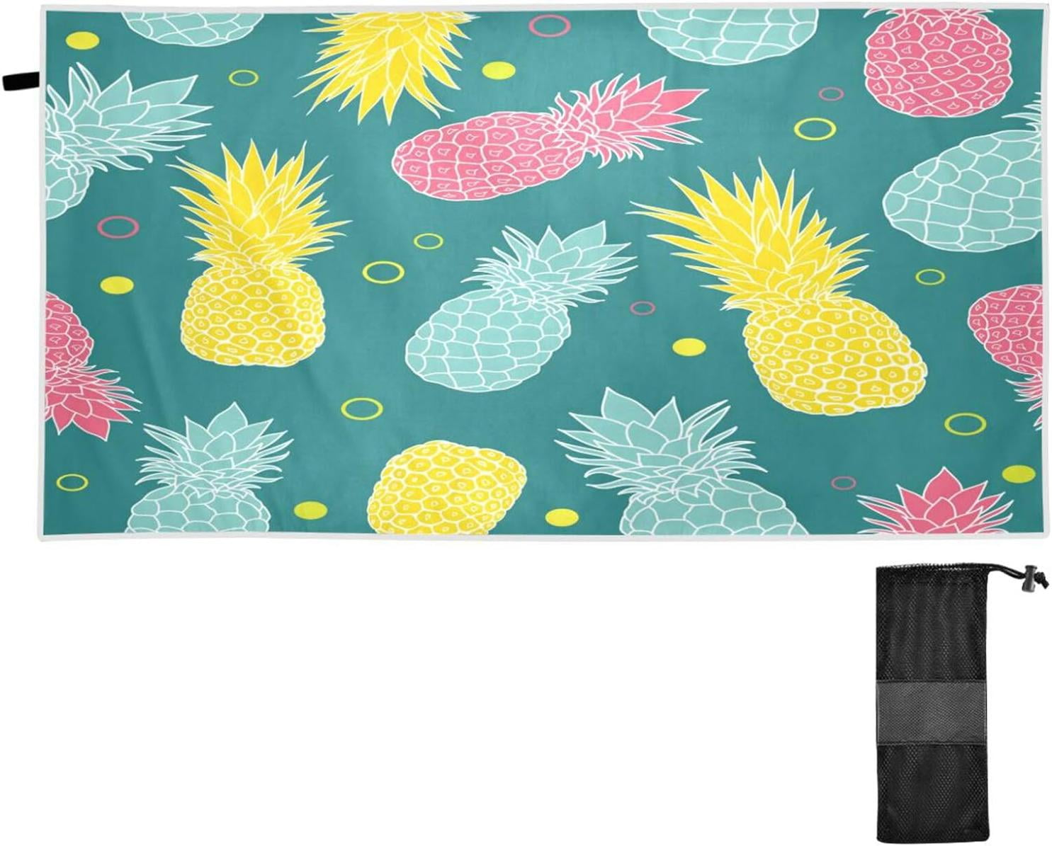 Coolnut Beach Towels Summer Pineapples Camping Towels Tropical Fruit ...