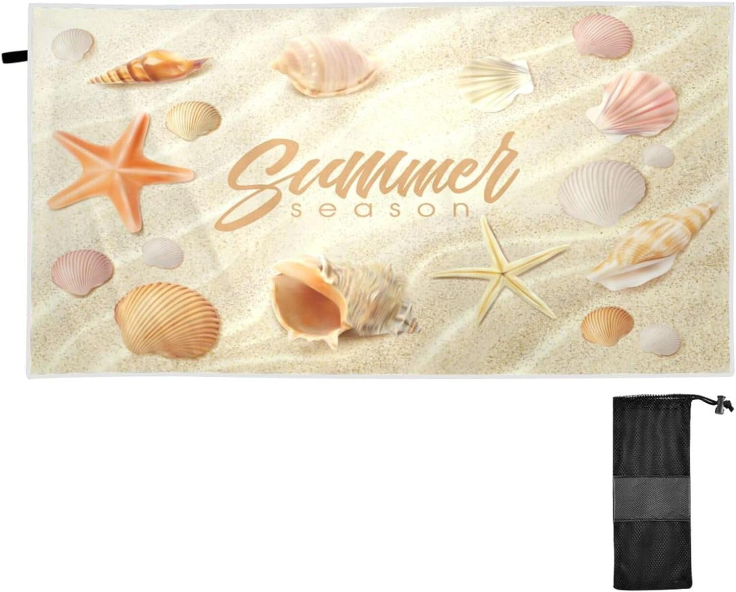 Coolnut Beach Towels Summer Beach Realistic Seashells Camping Towels ...