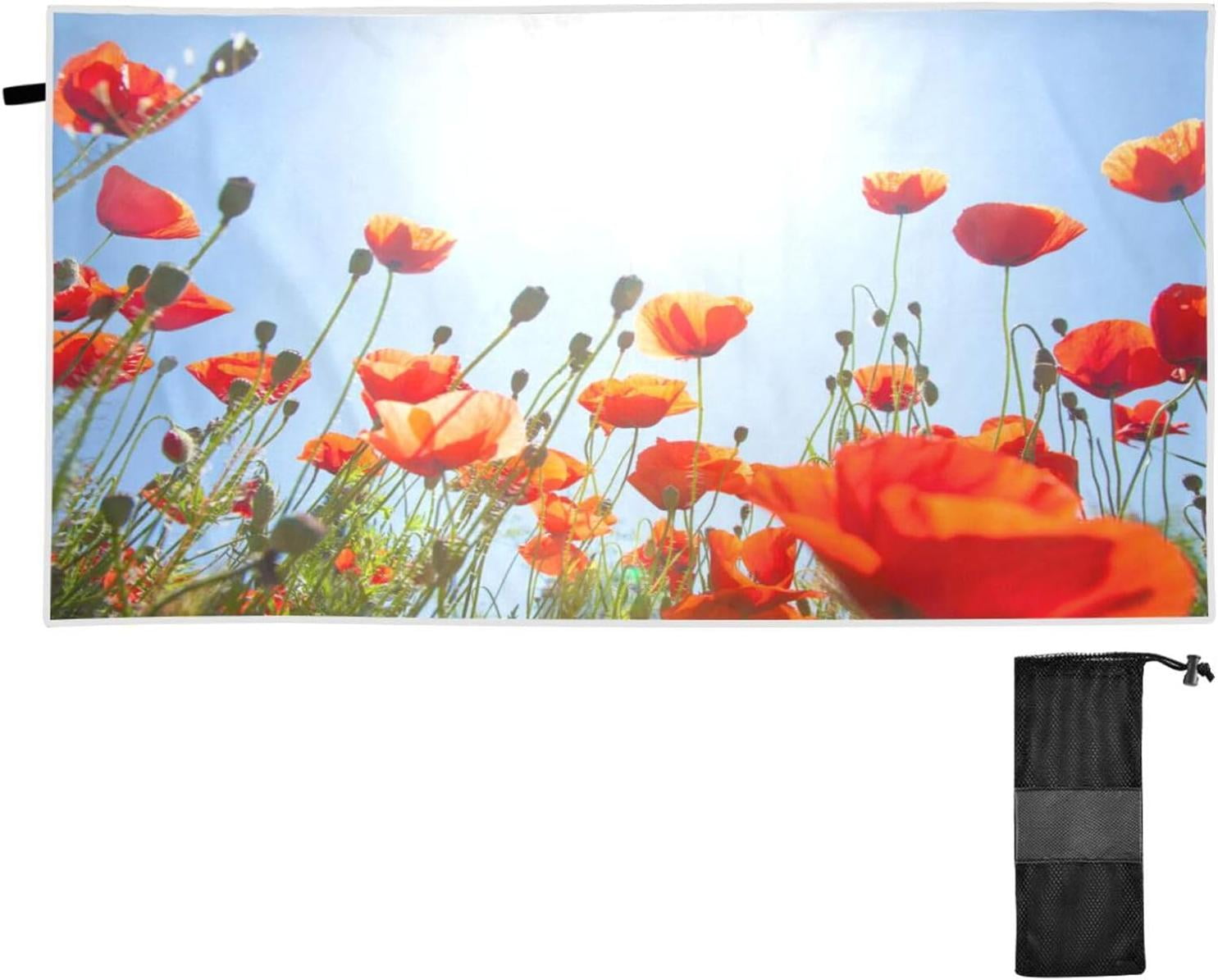 Coolnut Beach Towels Sun Poppy Camping Towels Sand Free Beach Towel, 30 ...