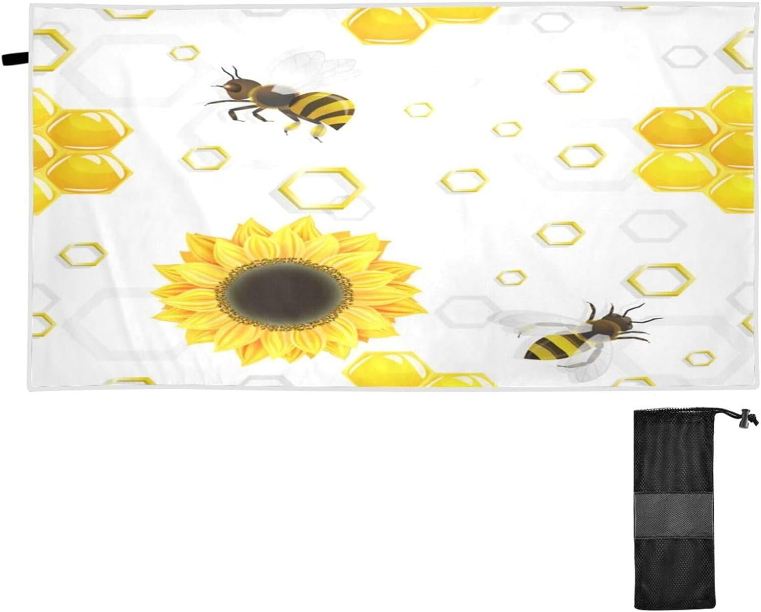Coolnut Beach Towels Sunflowers Bees Camping Towels Honeycombs Sand ...
