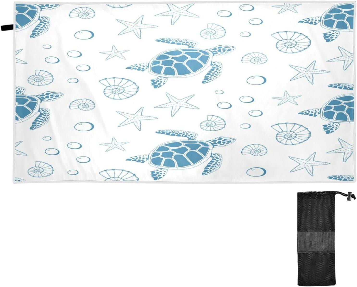 Coolnut Beach Towels Turtle Sea Stars Shells Camping Towels Sand Free ...