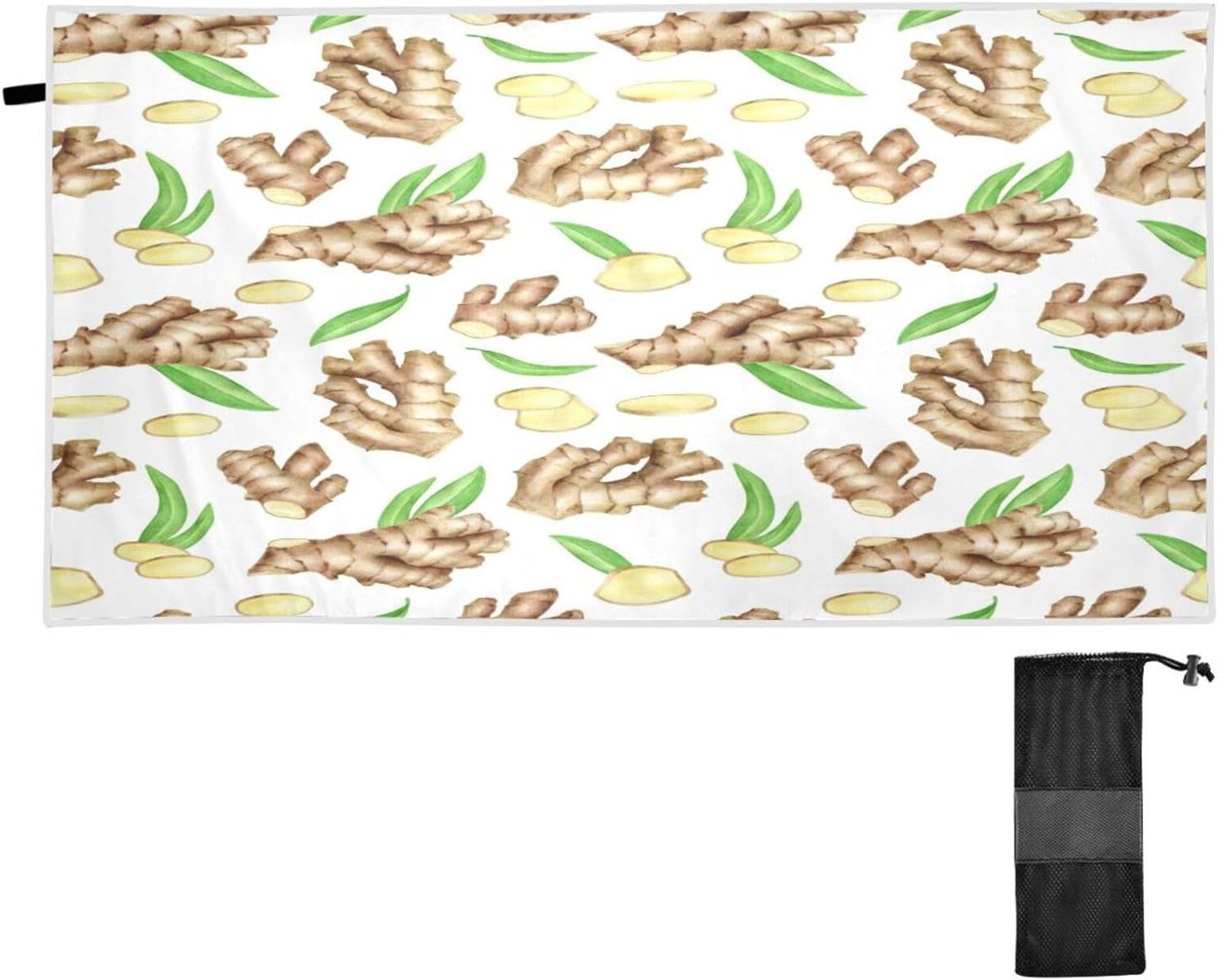 Coolnut Beach Towels Watercolor Ginger Camping Towels Vegetable Sand ...