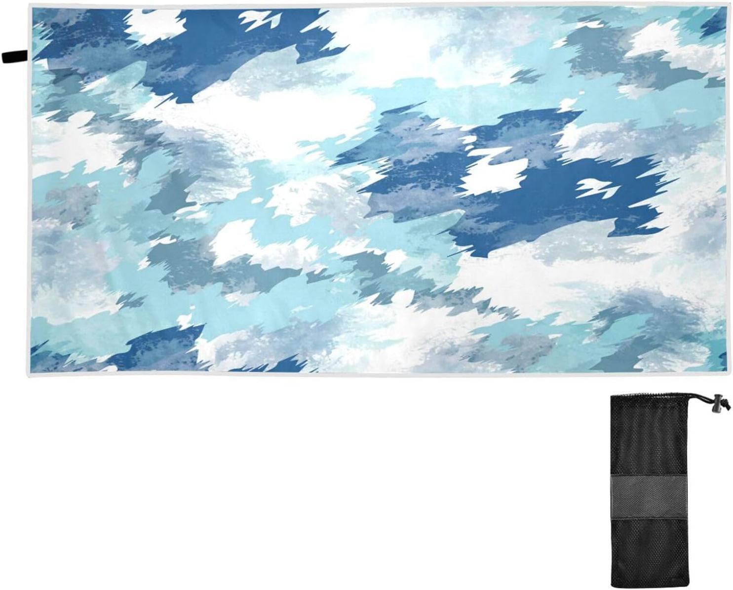 Coolnut Beach Towels Write Blue Tie Dye Camping Towels Sand Free Beach ...