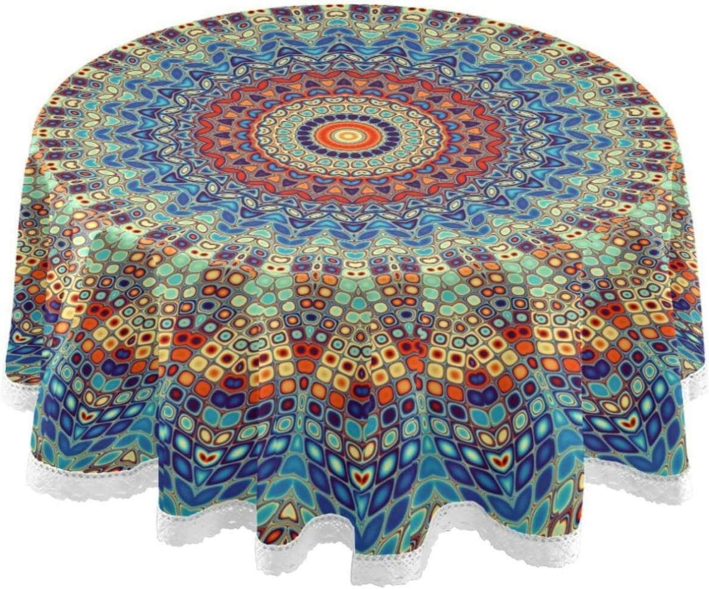 Coolnut Beautiful Bohemian Mandala Tablecloth 60", Party Lace Round ...