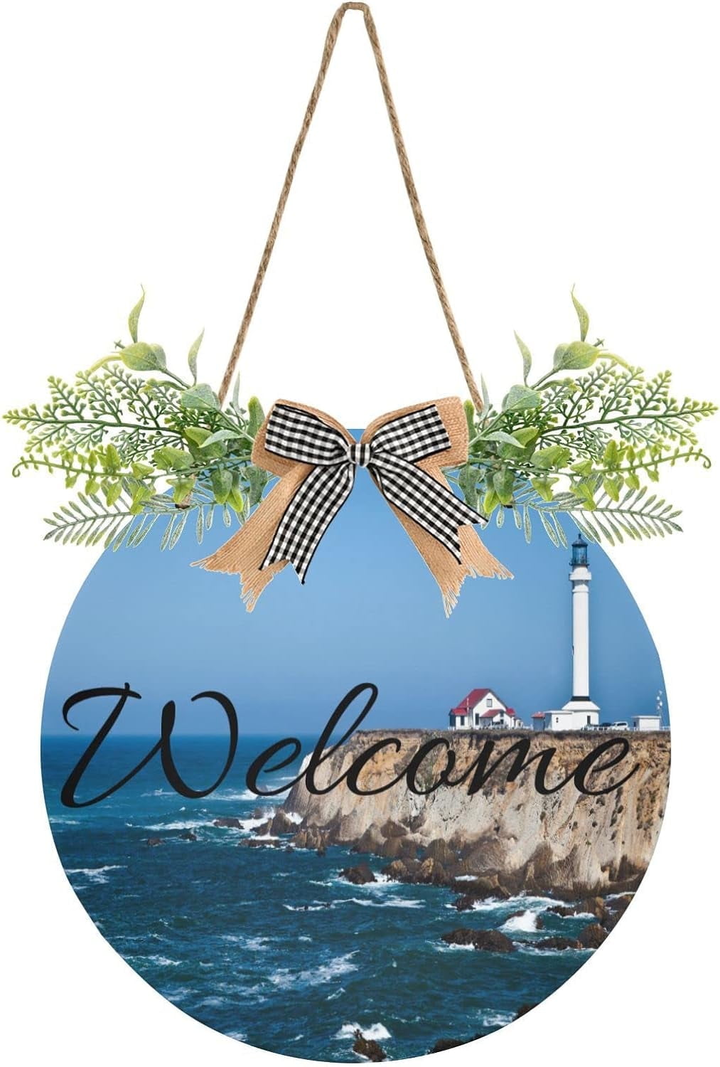 Coolnut Beautiful Lighthouse in California Welcome Sign for Front Door ...
