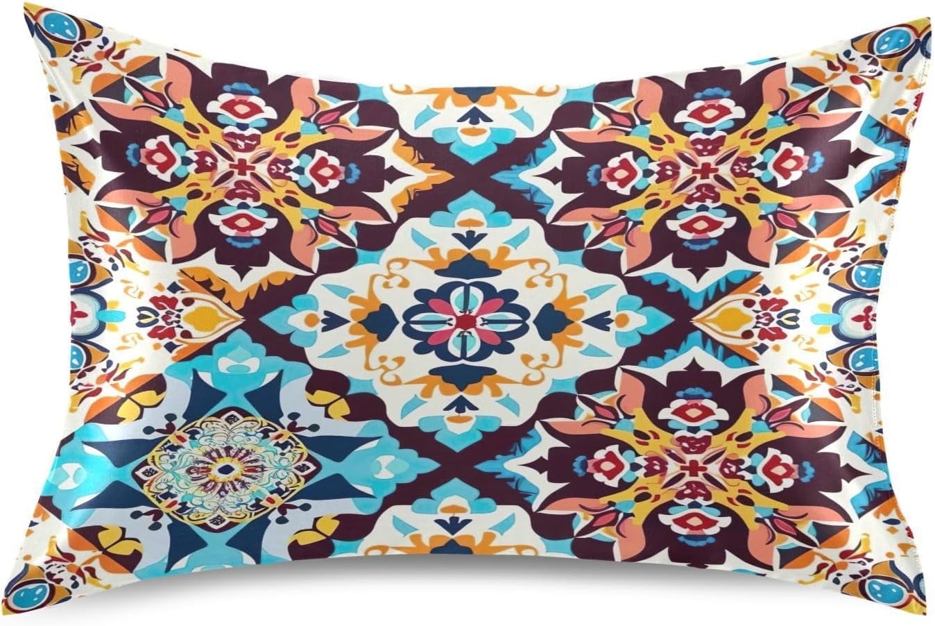 Coolnut Beautiful Mexican Style Ceramic Tiles Pillowcase for Hair and ...