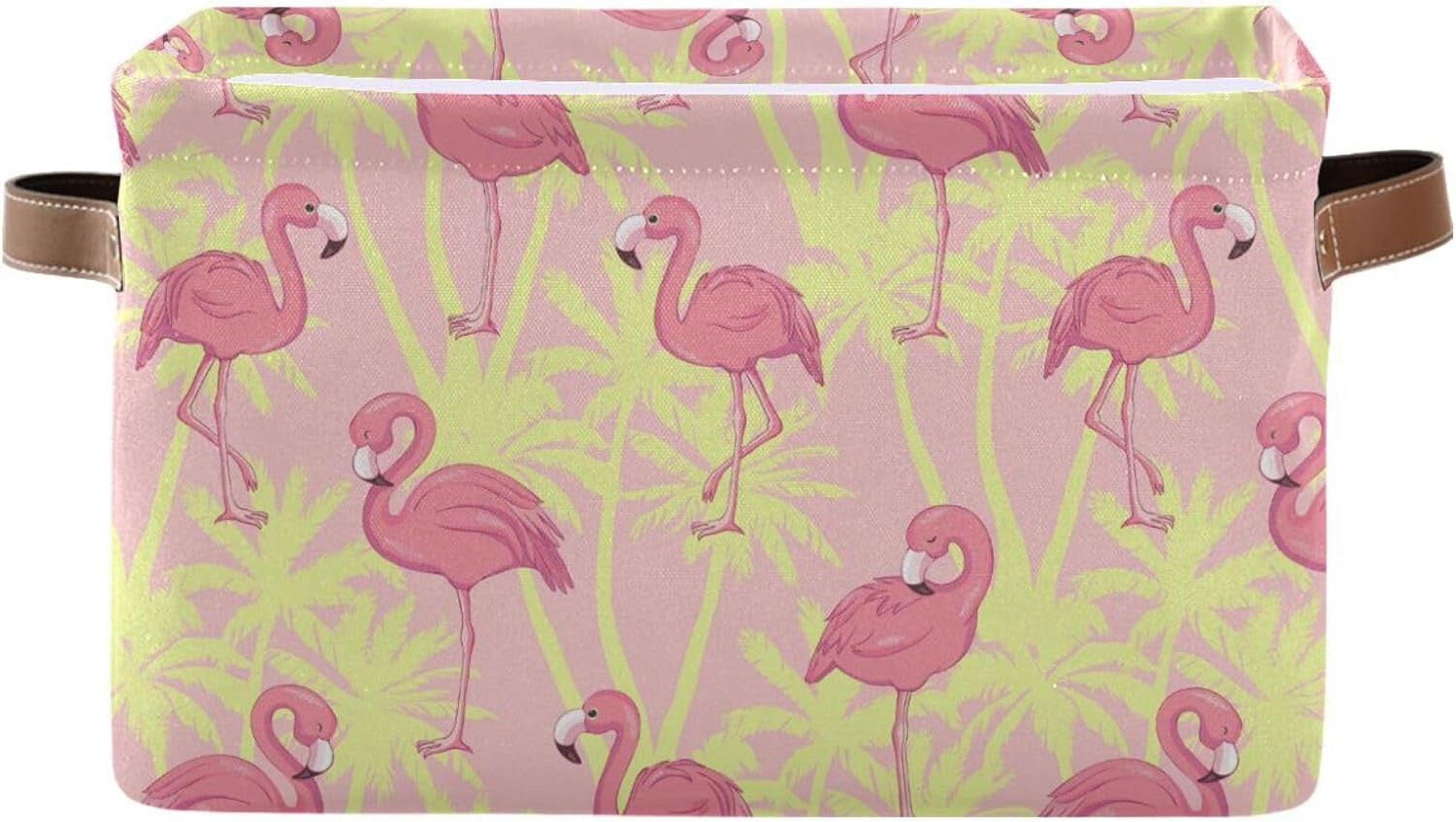 Coolnut Beautiful Pink Flamingo Tropical Palm Tree Foldable Storage ...