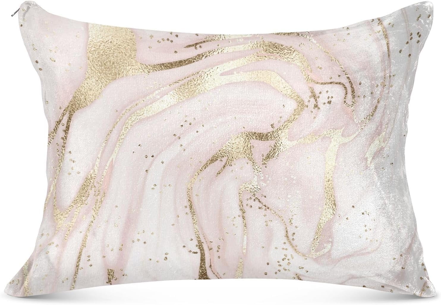 Coolnut Beautiful Pink Golden Marble Texture Zipped Velvet Pillowcases ...
