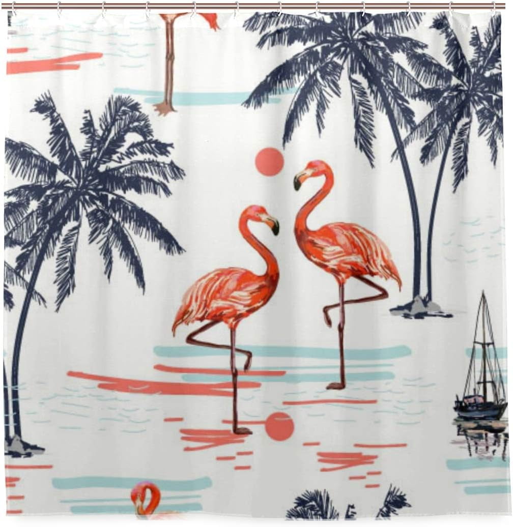 Coolnut Beautiful Tropical Coconut Palm Trees Bath Shower Curtain ...