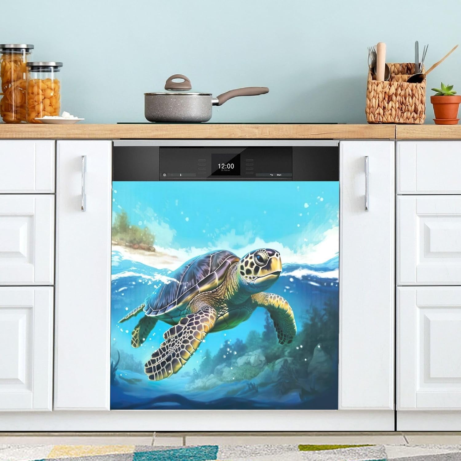 Coolnut Beautiful Turtle Dishwasher Door Cover Reusable Trimmable ...