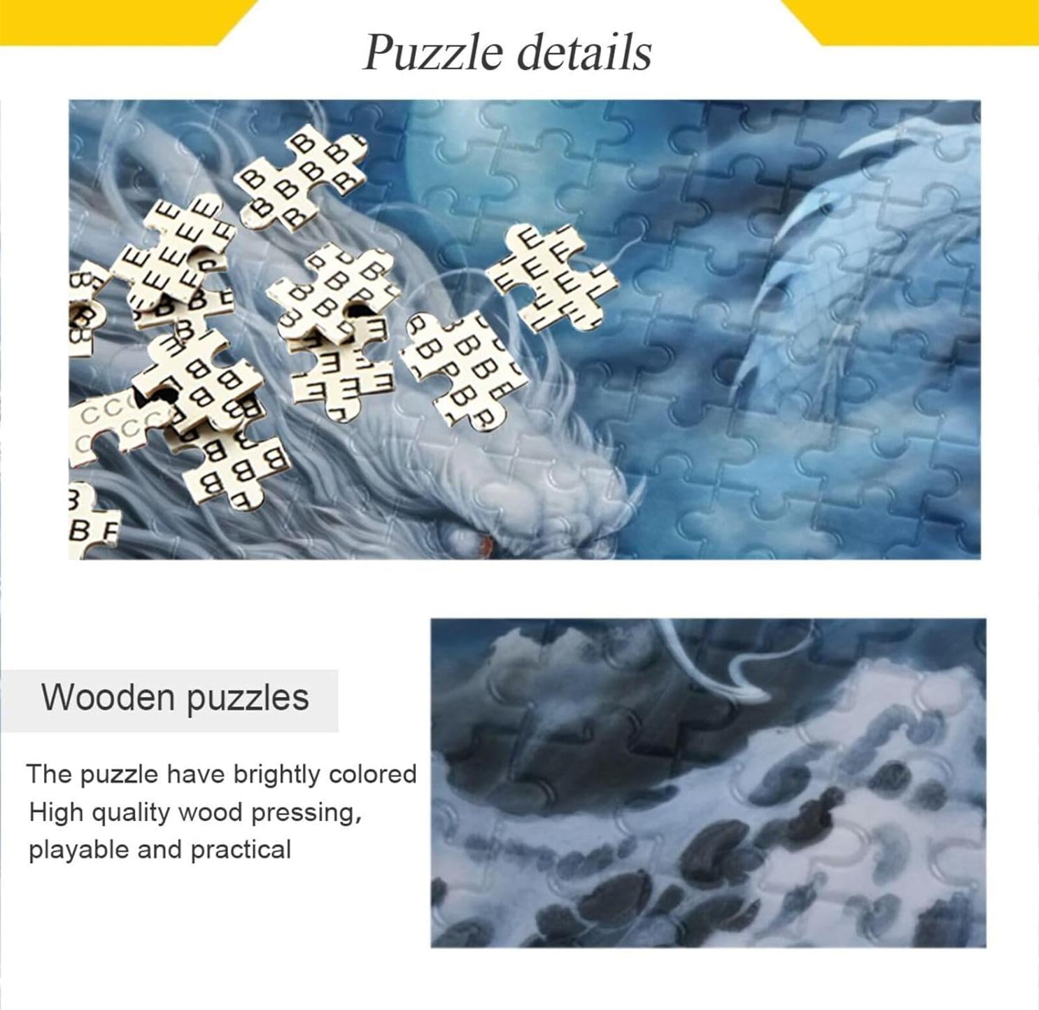 Coolnut Beautiful White Dragon Puzzles for Adults and Kids 1000 Pieces ...